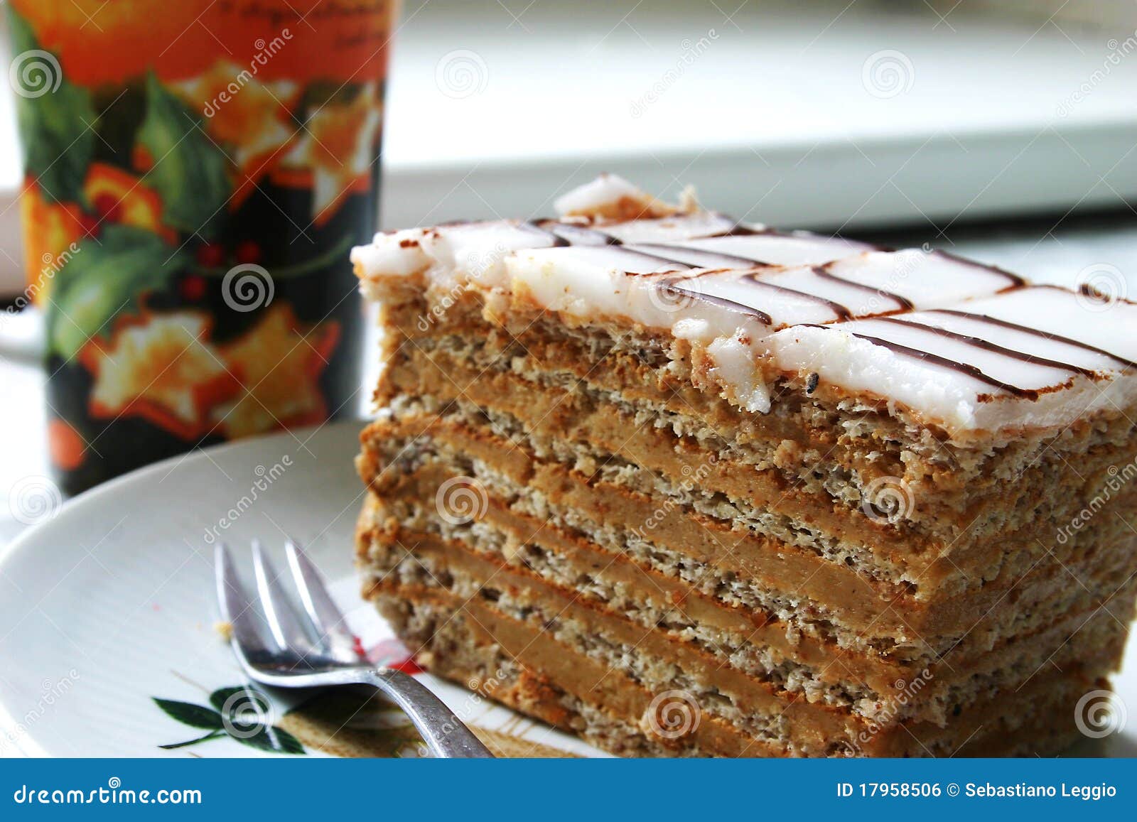 Esterhazyschnitte, German Nut Cream Cake Stock Photo - Image of cake ...