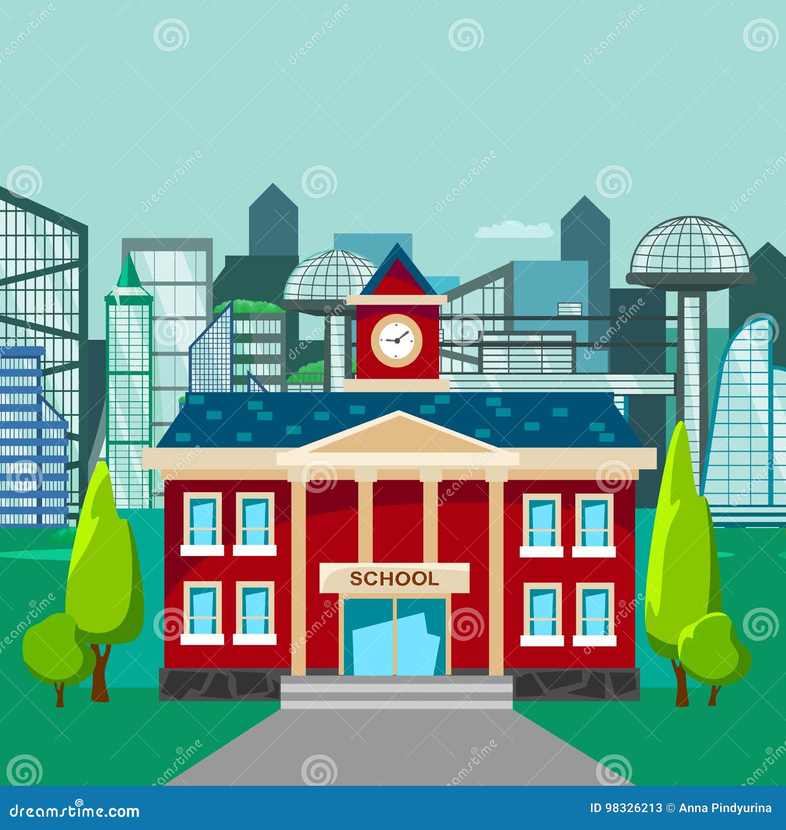 Esterno Moderno Degli Edifici Scolastici, Concetto Della Città Dello ...