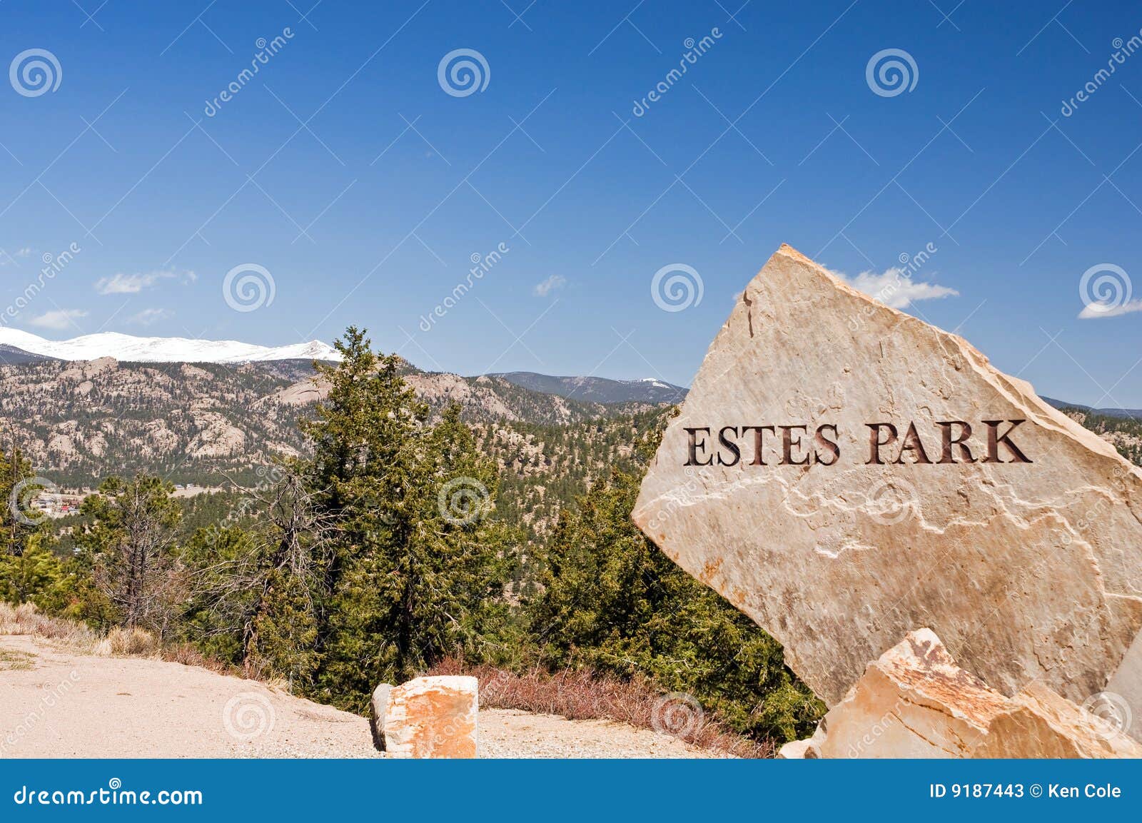 Estes Park Colorado sign stock image. Image of community - 9187443