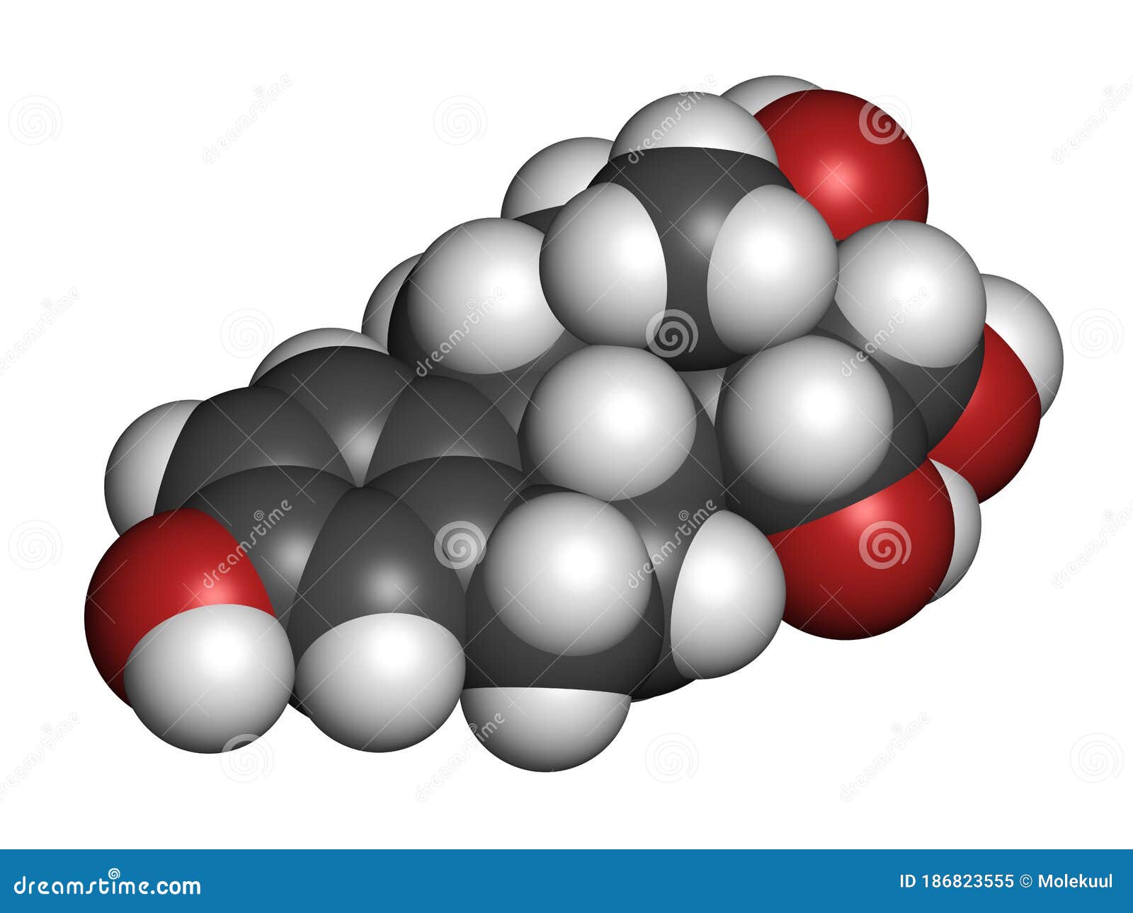 Estetrol Natural Estrogen Hormone Molecule. 3D Rendering. Atoms Are ...