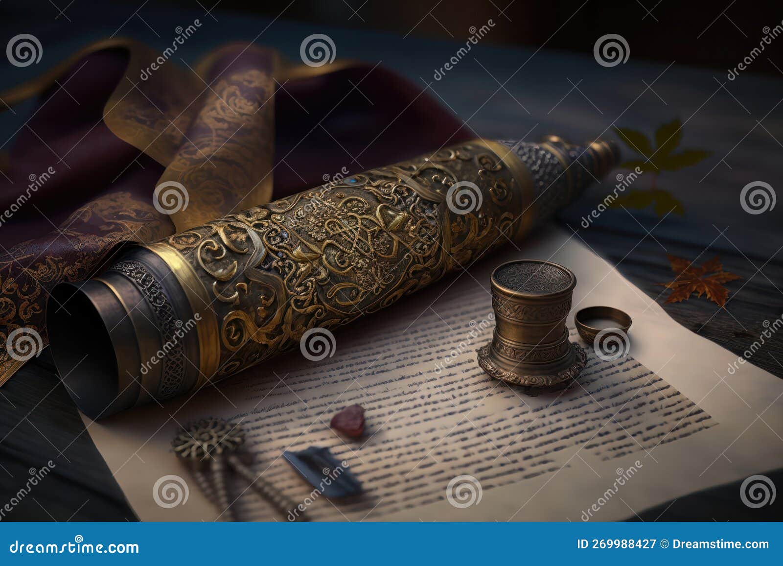 Esther S Scroll and Purim Objects on the Table. the Concept of a Happy ...
