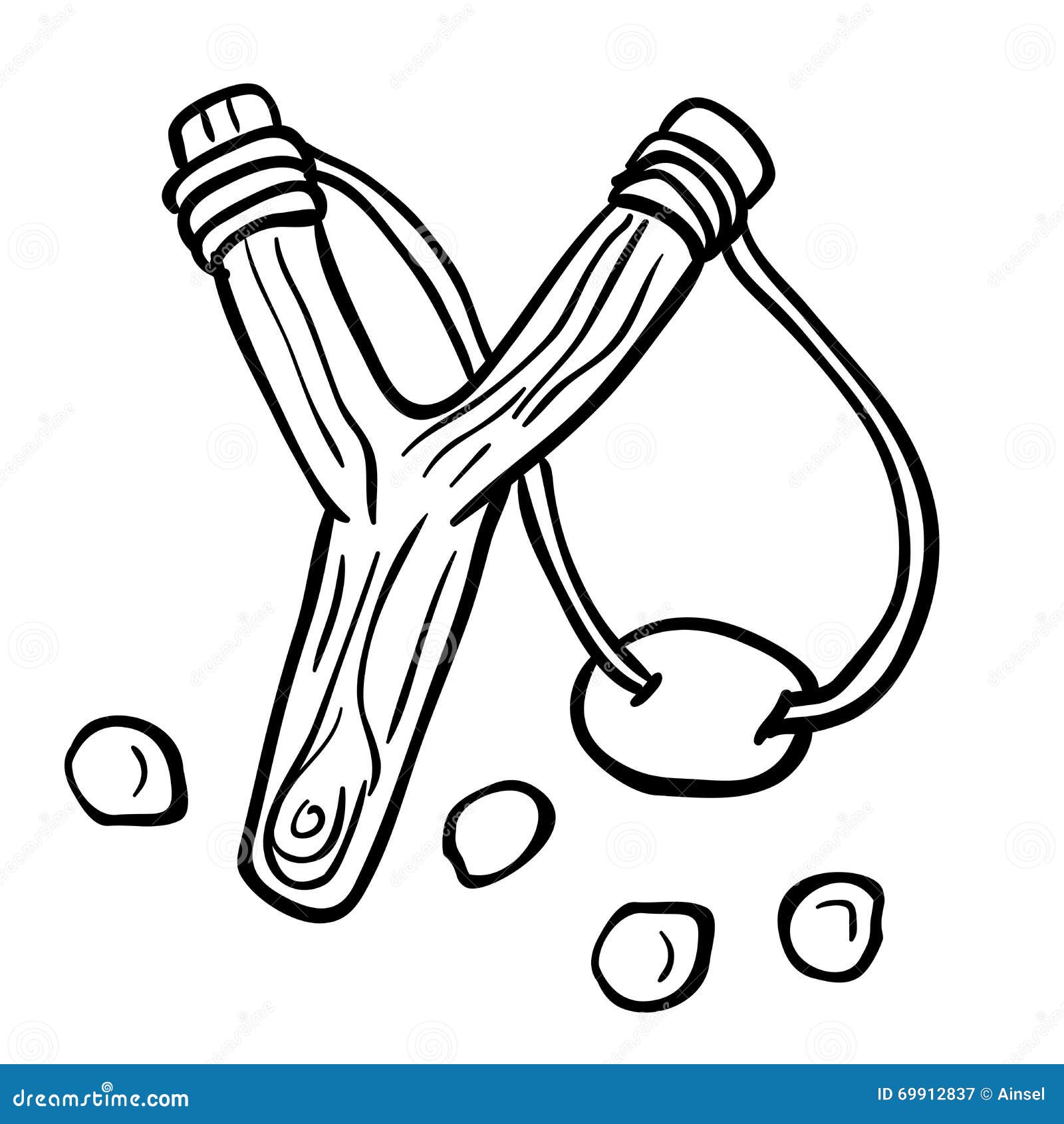 Estilingue Preto E Branco Simples Ilustração do Vetor - Ilustração de ...