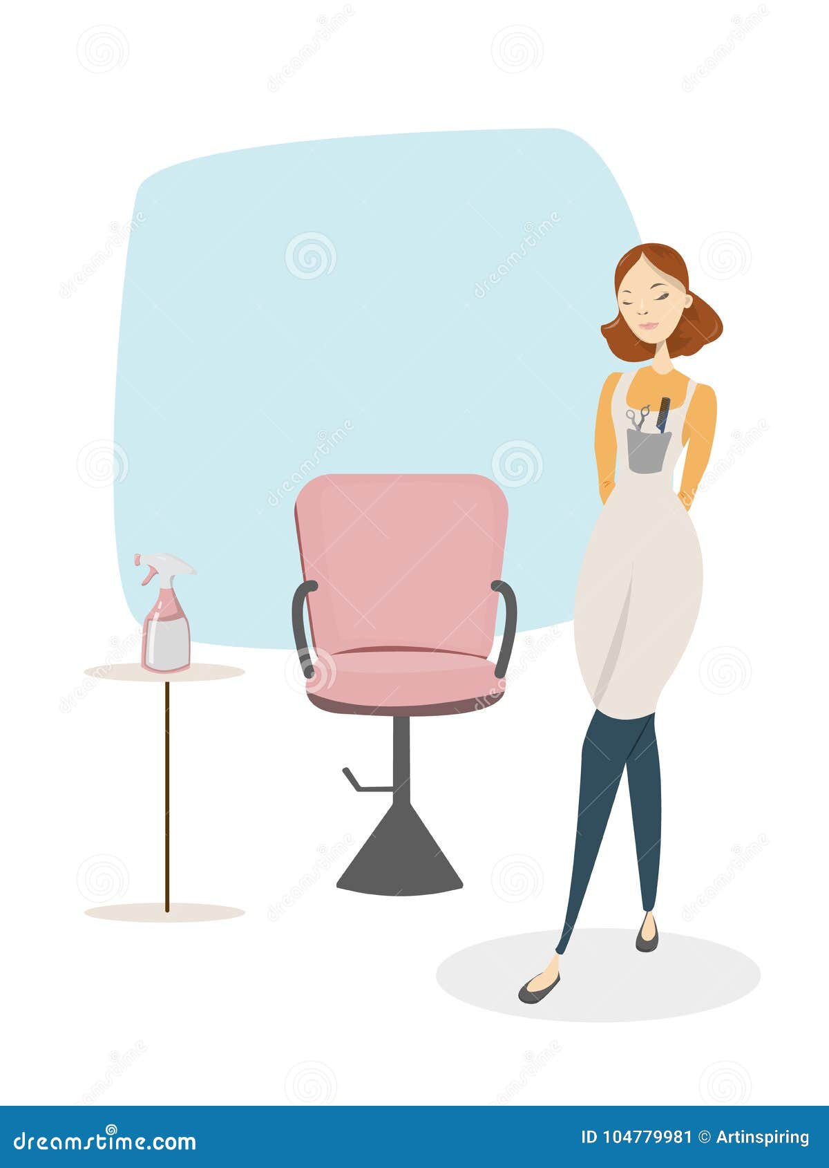 Estilista de pelo ilustración del vector. Ilustración de gente - 104779981