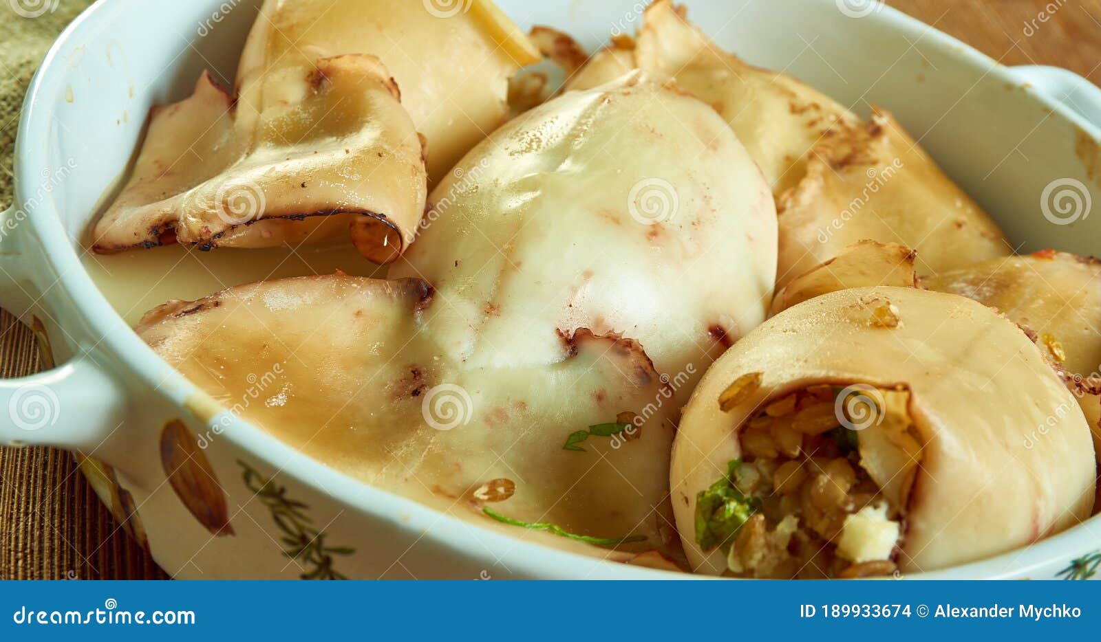 Estilo Calamar Siciliano Relleno Foto de archivo - Imagen de calamar ...