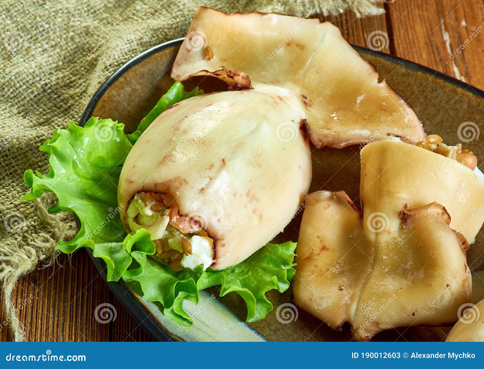 Estilo Calamar Siciliano Relleno Imagen de archivo - Imagen de cena ...