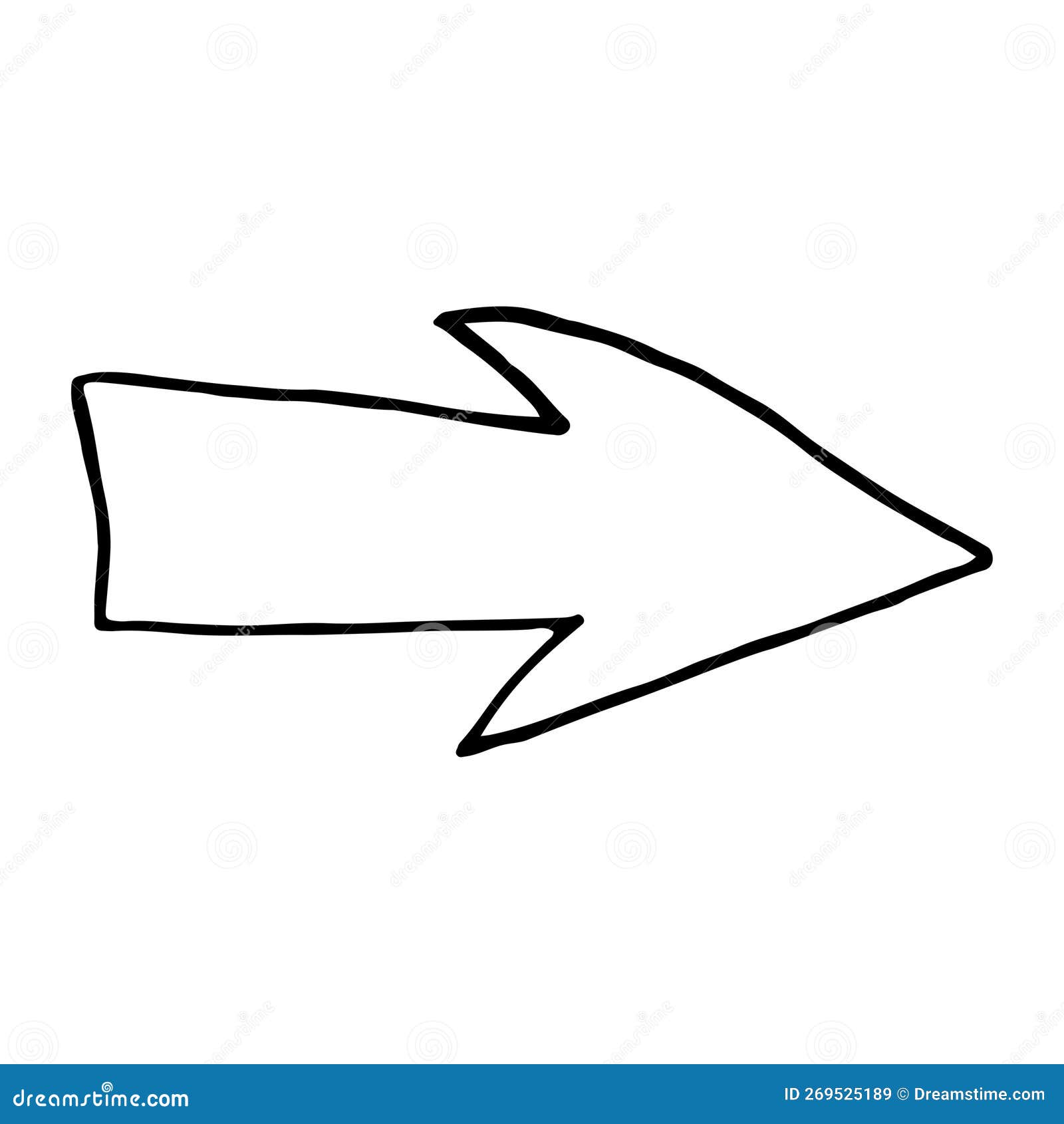 Estilo De Doodle De Flecha Vectorial Aislado En Blanco Ilustración del ...