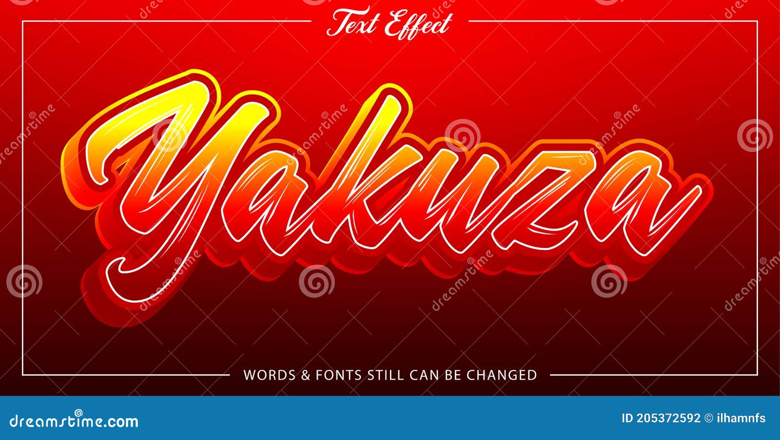 Estilo De Efecto De Texto Editable De Yakuza Ilustración del Vector ...