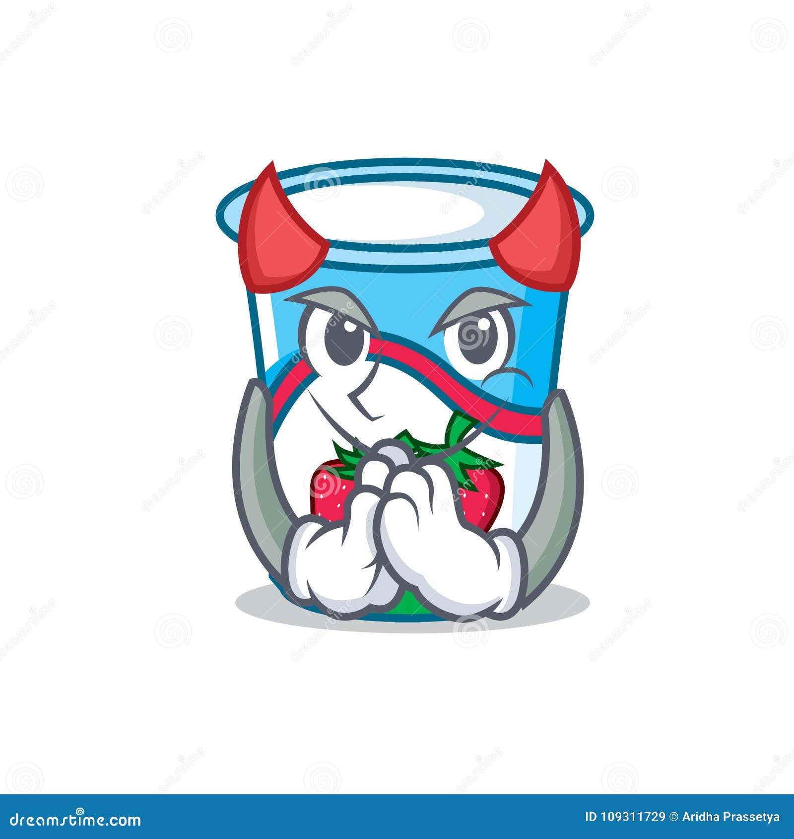 Estilo De La Historieta De La Mascota Del Yogur Del Diablo Ilustración