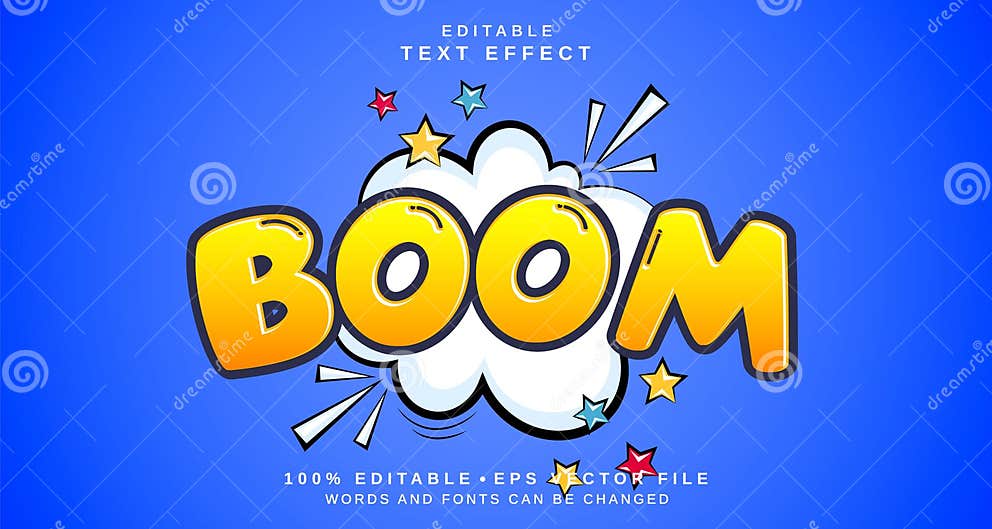 Estilo De Texto Editable Efecto Boom Estilo De Texto Ilustración del Vector - Ilustración de ...