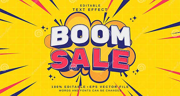 Estilo De Texto Editable Efecto Boom Venta Estilo De Texto Ilustración del Vector - Ilustración ...