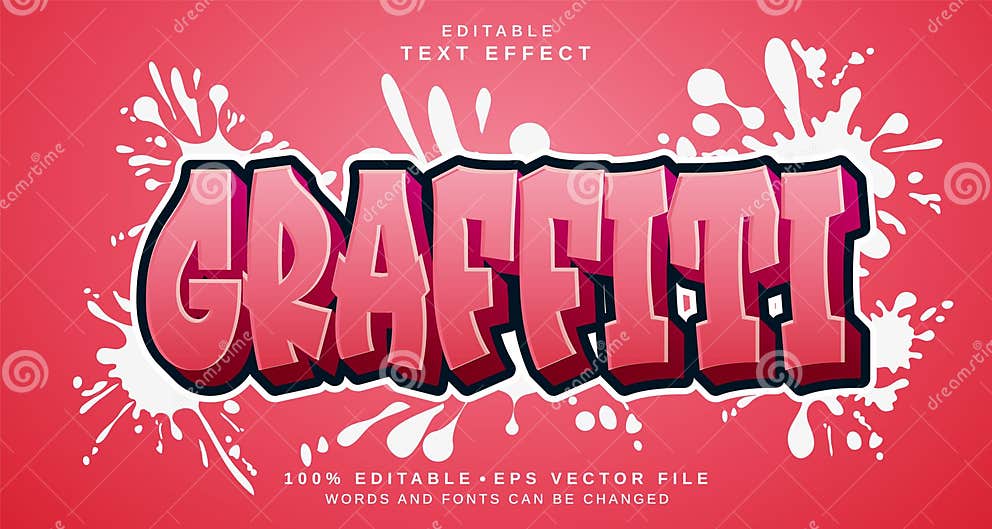 Estilo De Texto Editable Efecto Graffiti Estilo De Texto Tema Ilustración del Vector ...