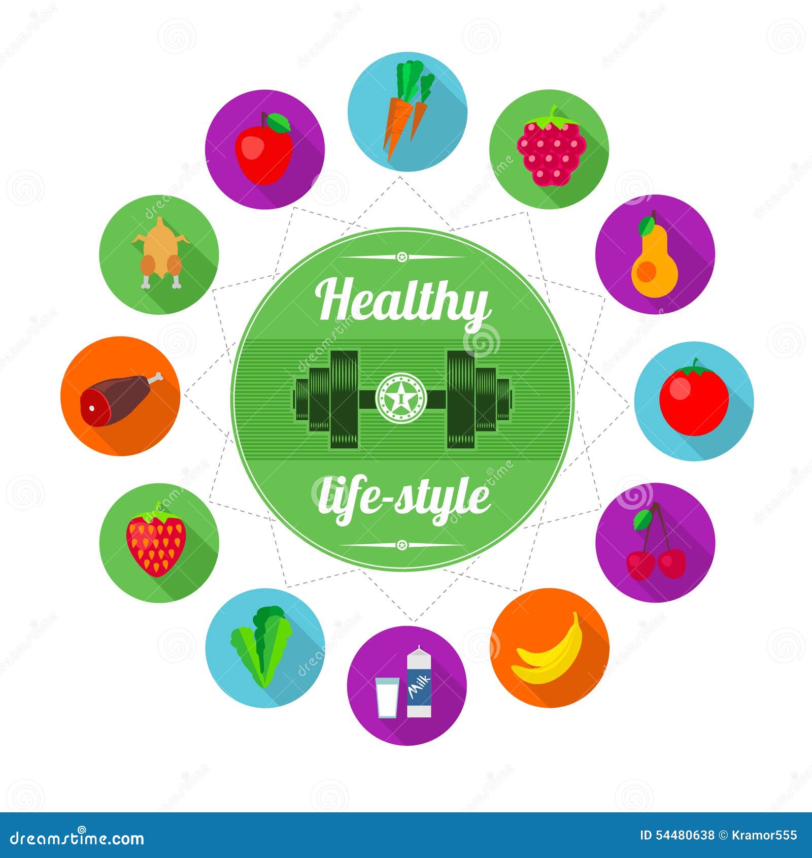 Estilo de vida saudável ilustração do vetor. Ilustração de dietético ...