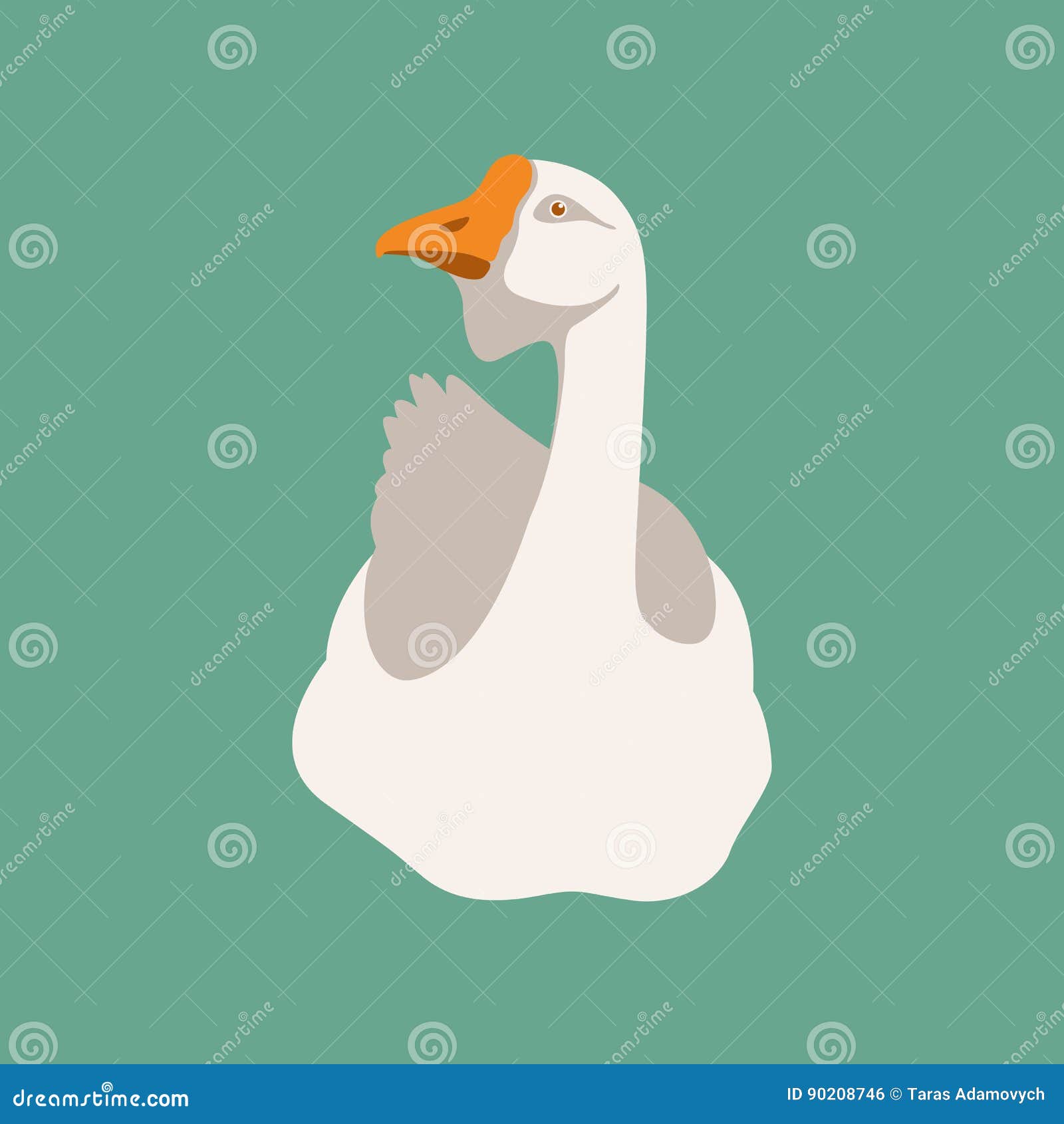 Estilo Del Ejemplo Del Vector Del Ganso Plano Ilustración del Vector ...