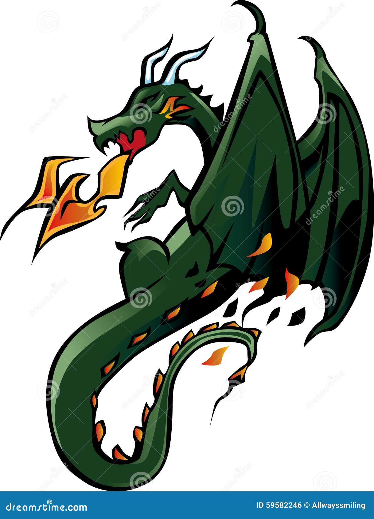 Estilo Del Tatuaje Del Dragón Ilustración del Vector - Ilustración de ...