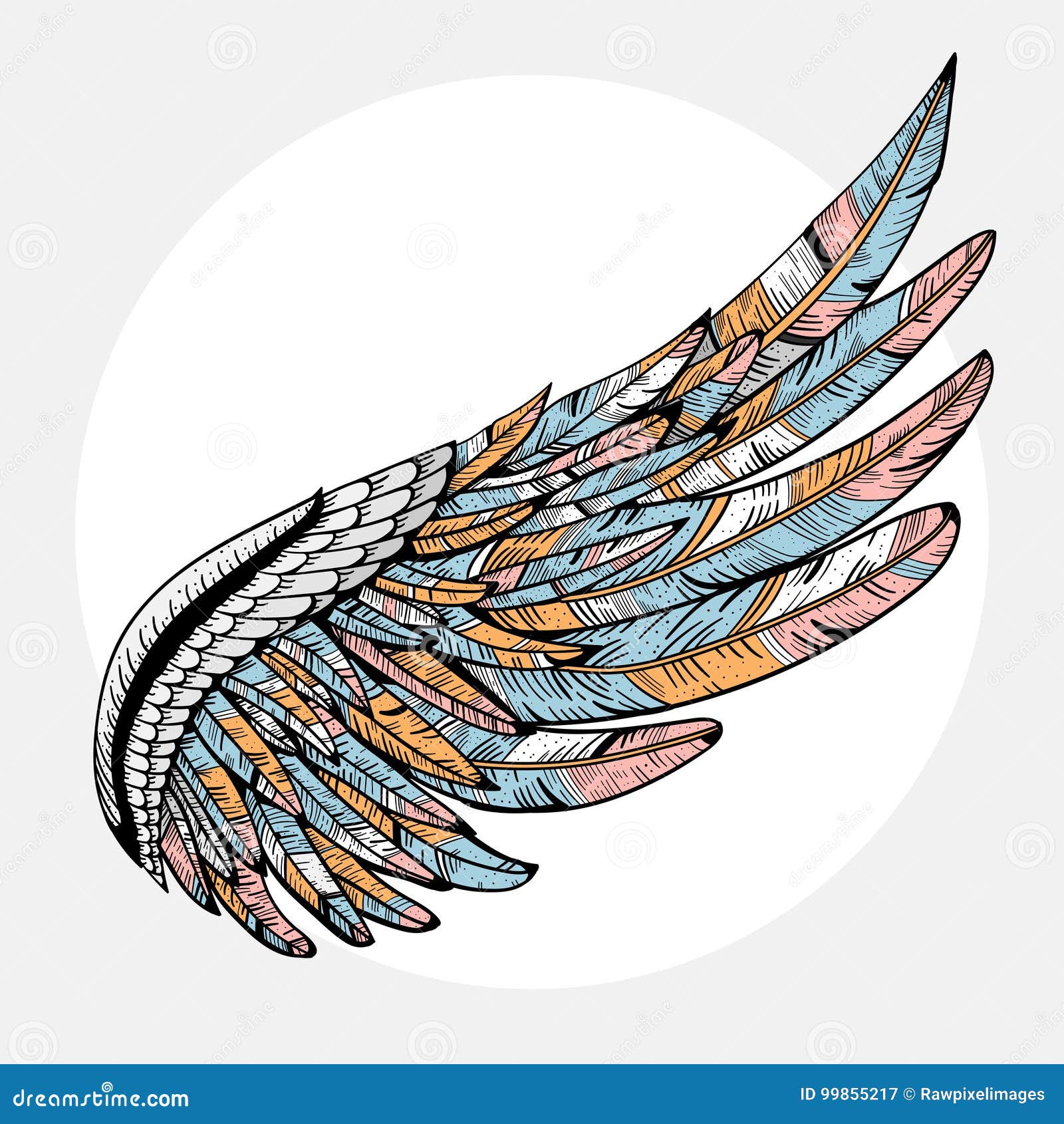 Estilo Del Vintage Del Ejemplo Del Ala Ilustración del Vector ...