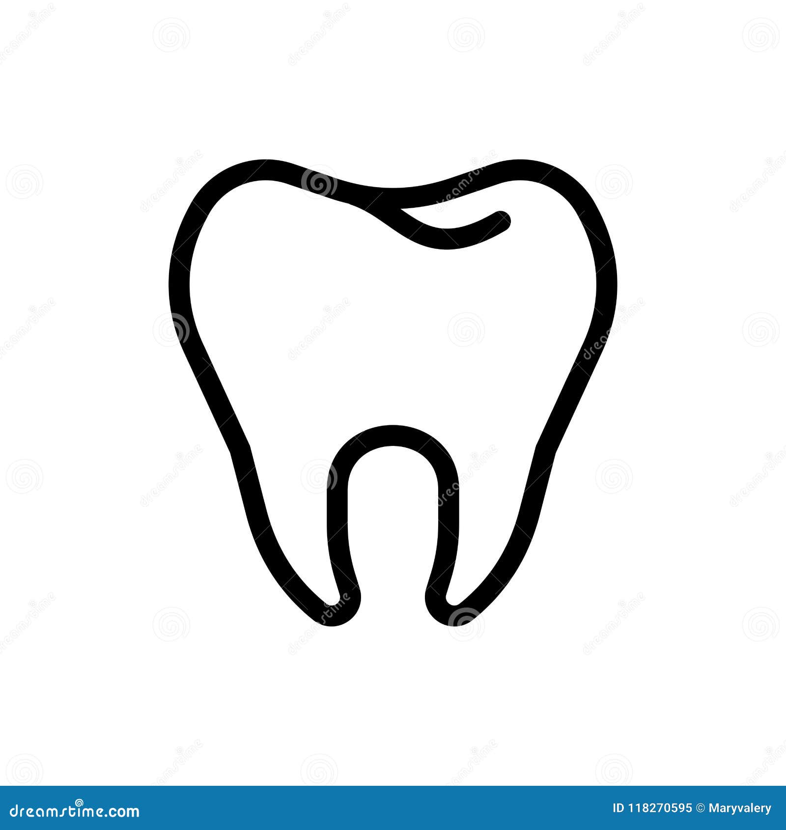 Estilo Linear Del Diente Aislado Ejemplo Del Vector De Los Dientes ...