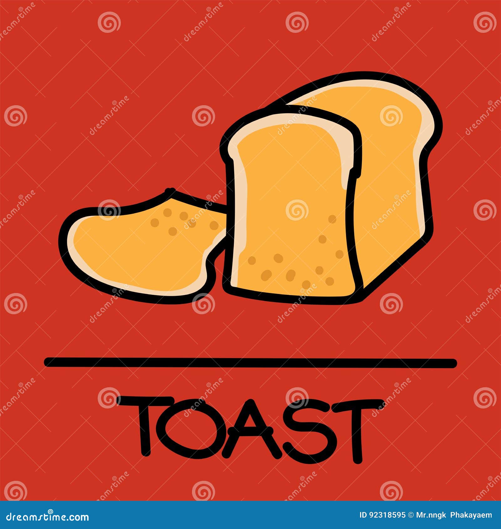 Estilo a Mano De La Tostada Linda, Ejemplo Del Vector Ilustración del ...