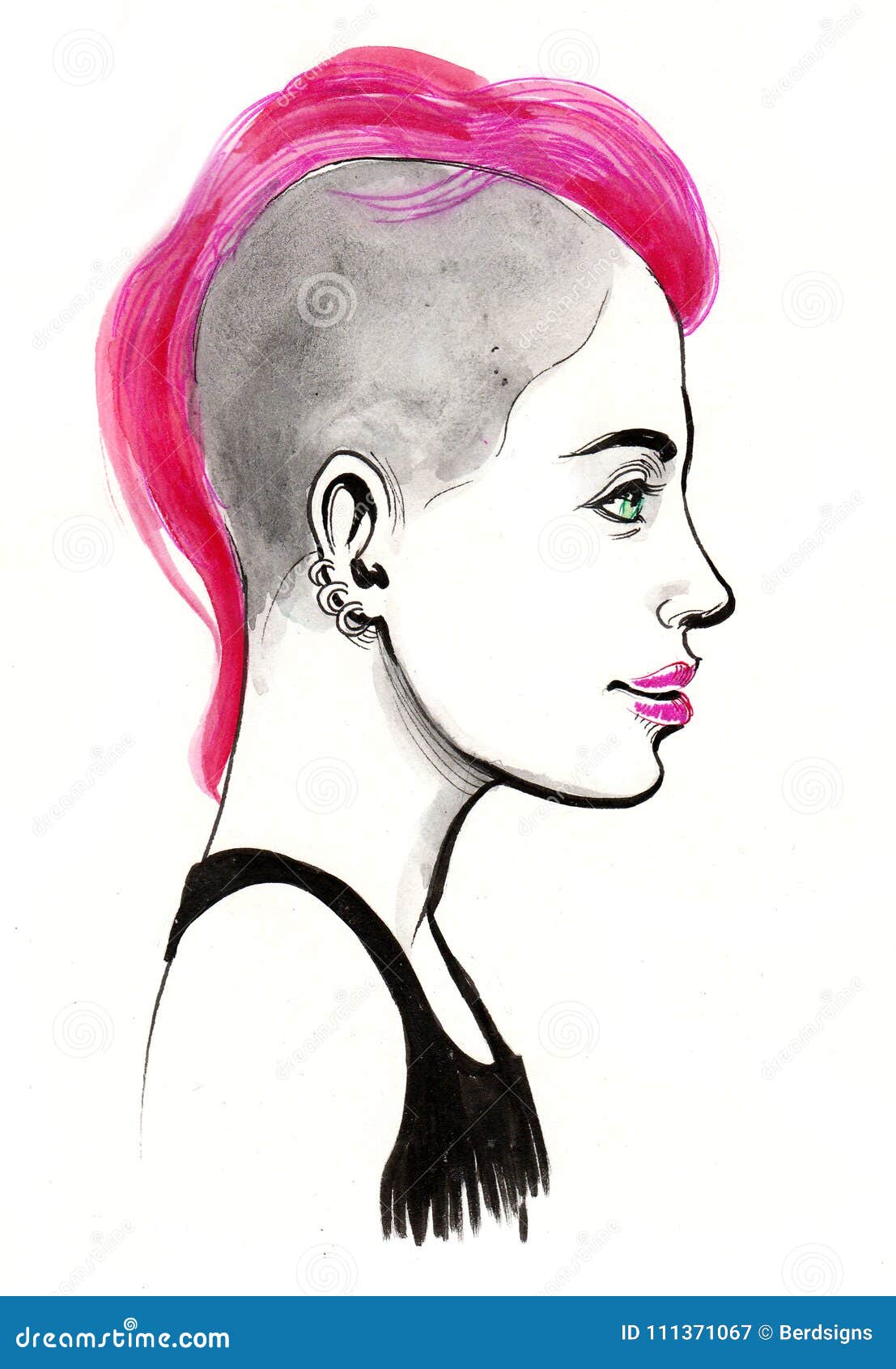 Estilo punky stock de ilustración. Ilustración de adolescente - 111371067