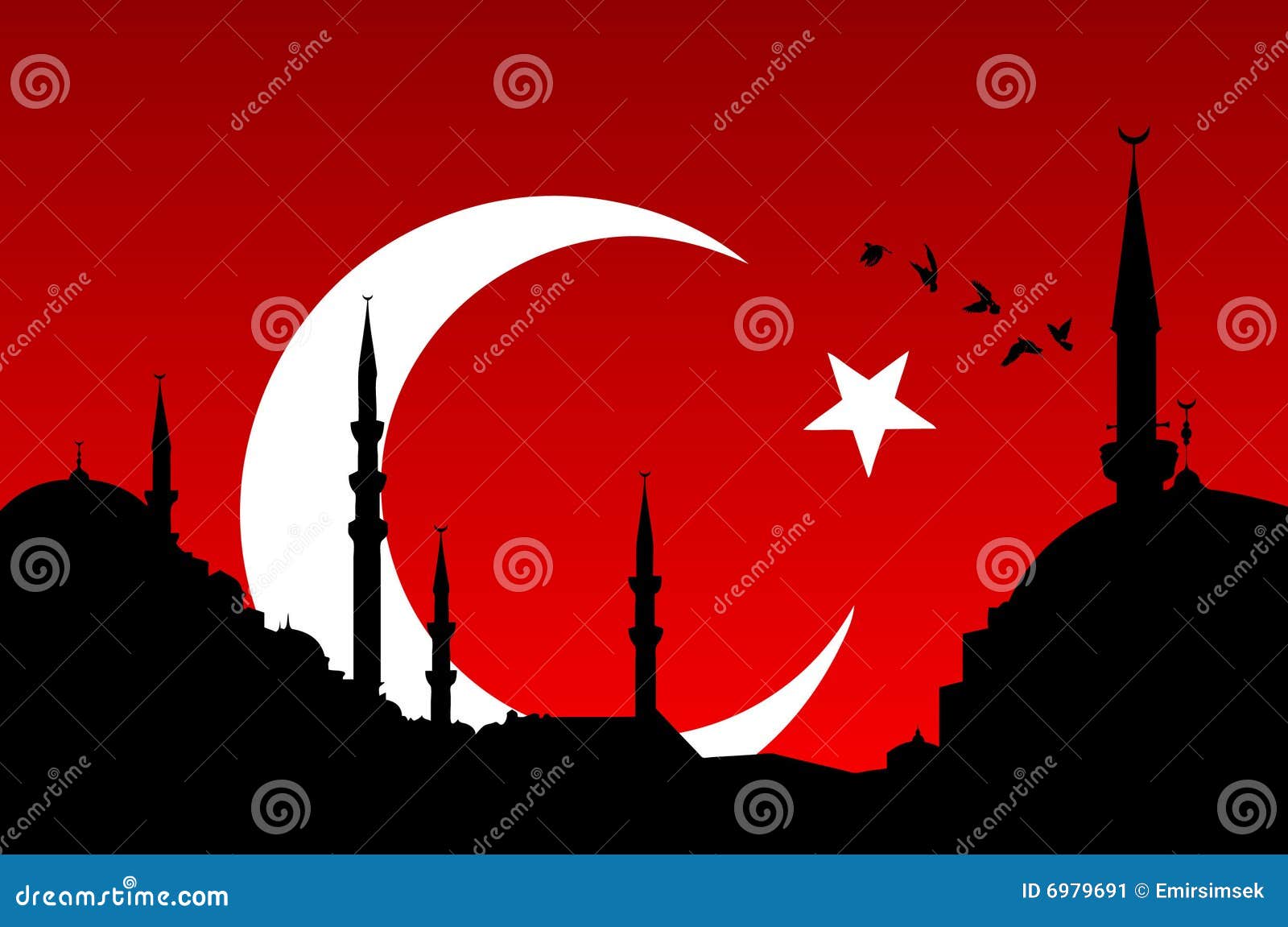 Estilo turco ilustración del vector. Ilustración de oriental - 6979691