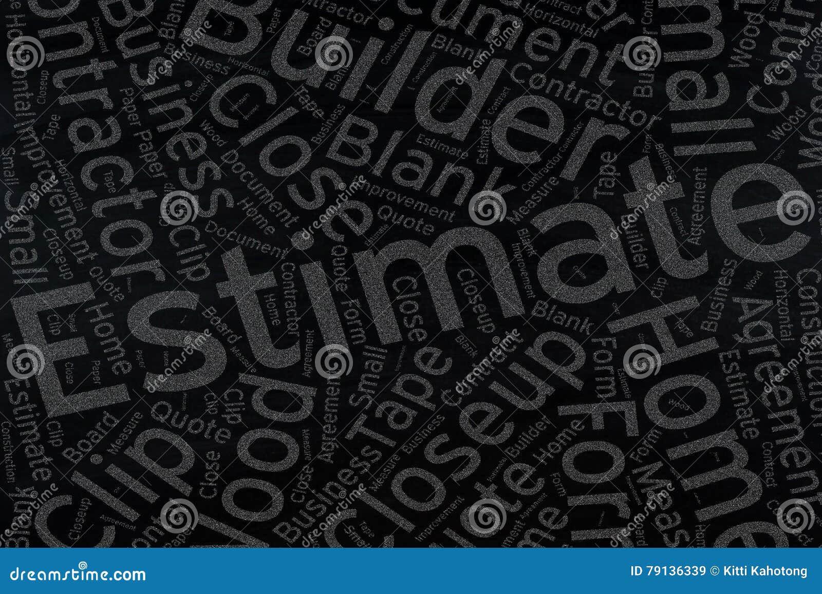 Estimate ,Word Cloud Art on Blackboard Stock Illustration ...