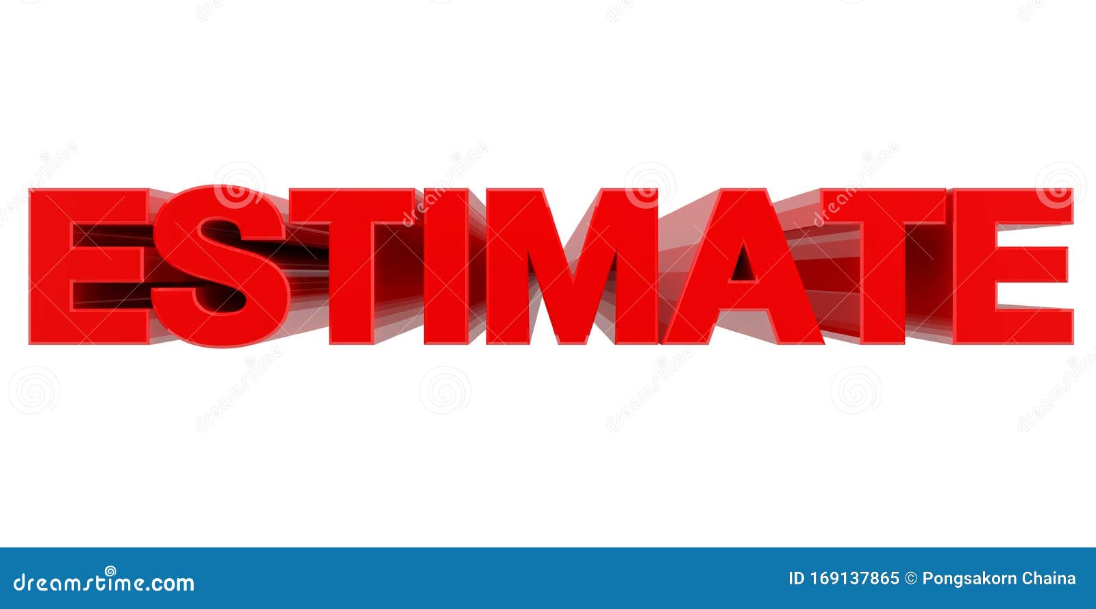 ESTIMATE Word EXPLANATION Word Isolated On White Background 3d ...