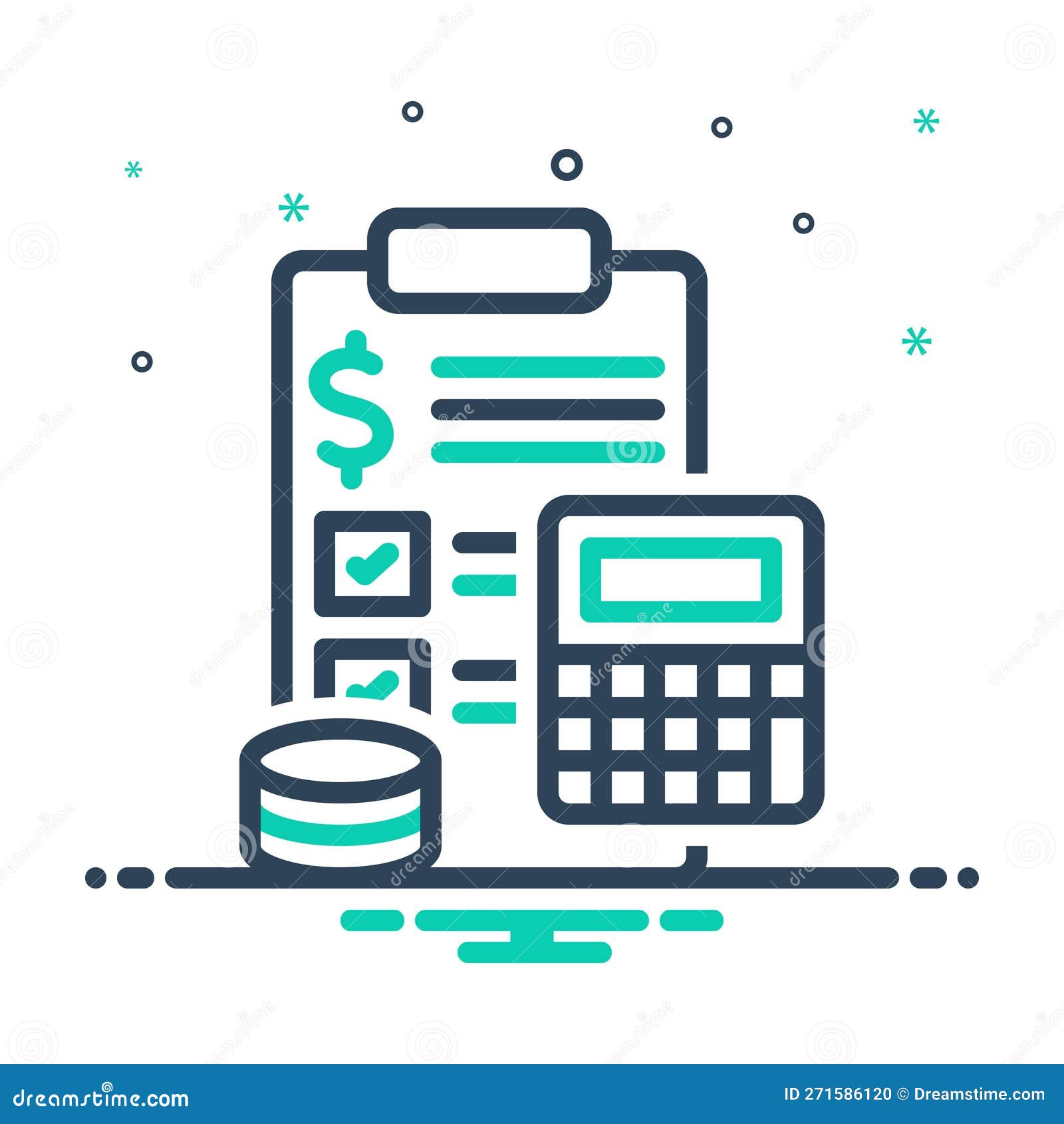 Mix Icon for Estimated, Percentage and Money Stock Illustration ...