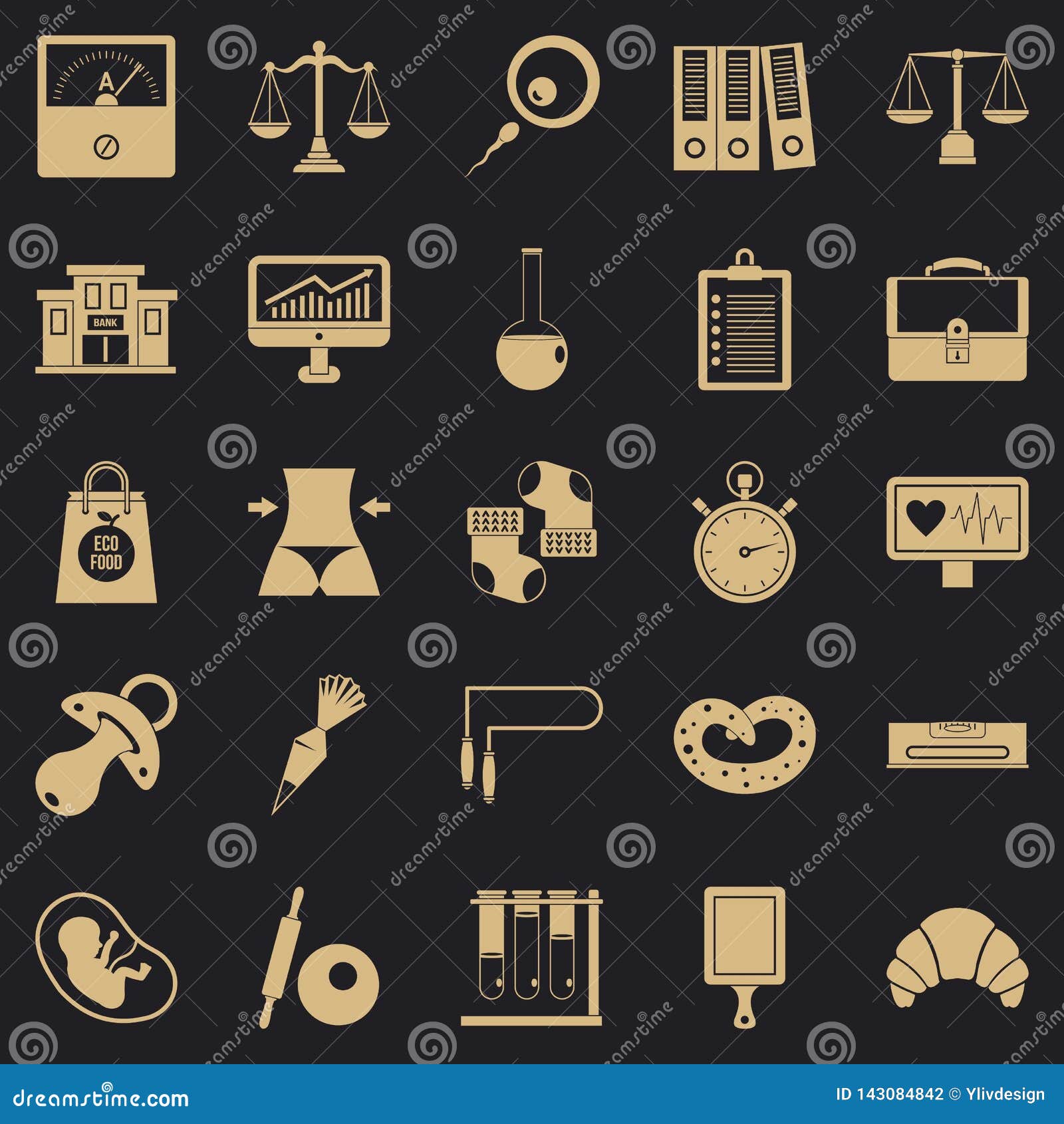 Estimation Icons Set, Simple Style Stock Vector - Illustration of ...