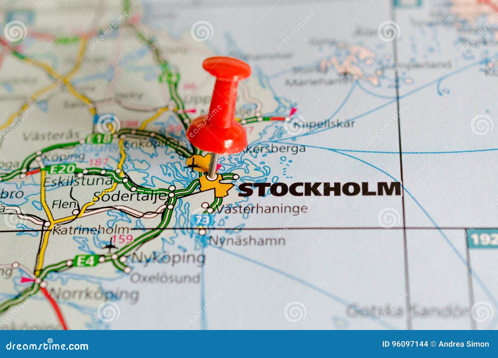 Estocolmo en mapa foto de archivo. Imagen de europa, suecia - 96097144