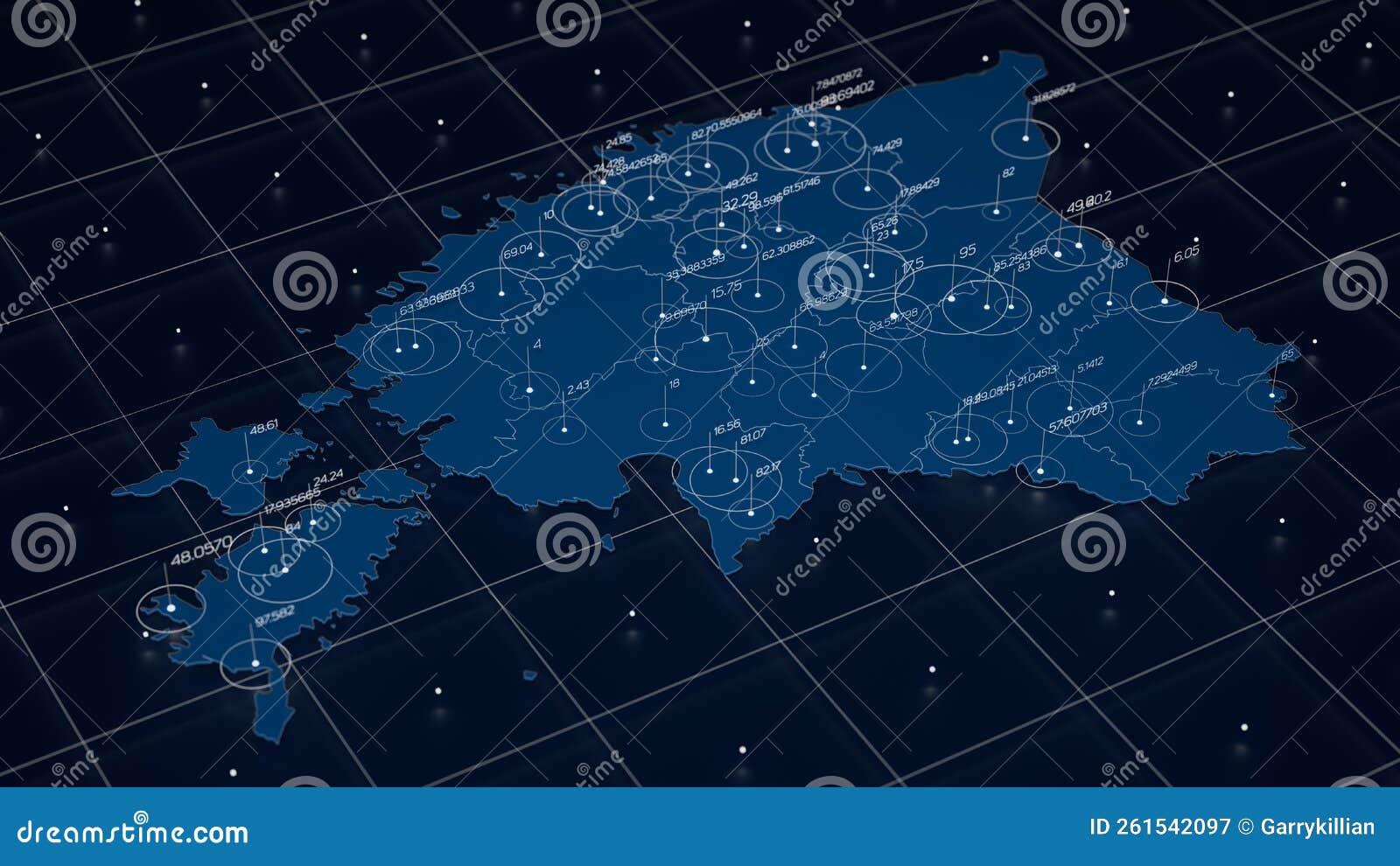 Estonia Blue Map Big Data Visualization. Futuristic Map Infographic ...