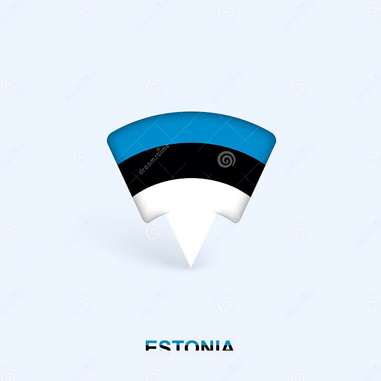 Estonia Flag Map Pointer Design with Shadow Stock Illustration ...