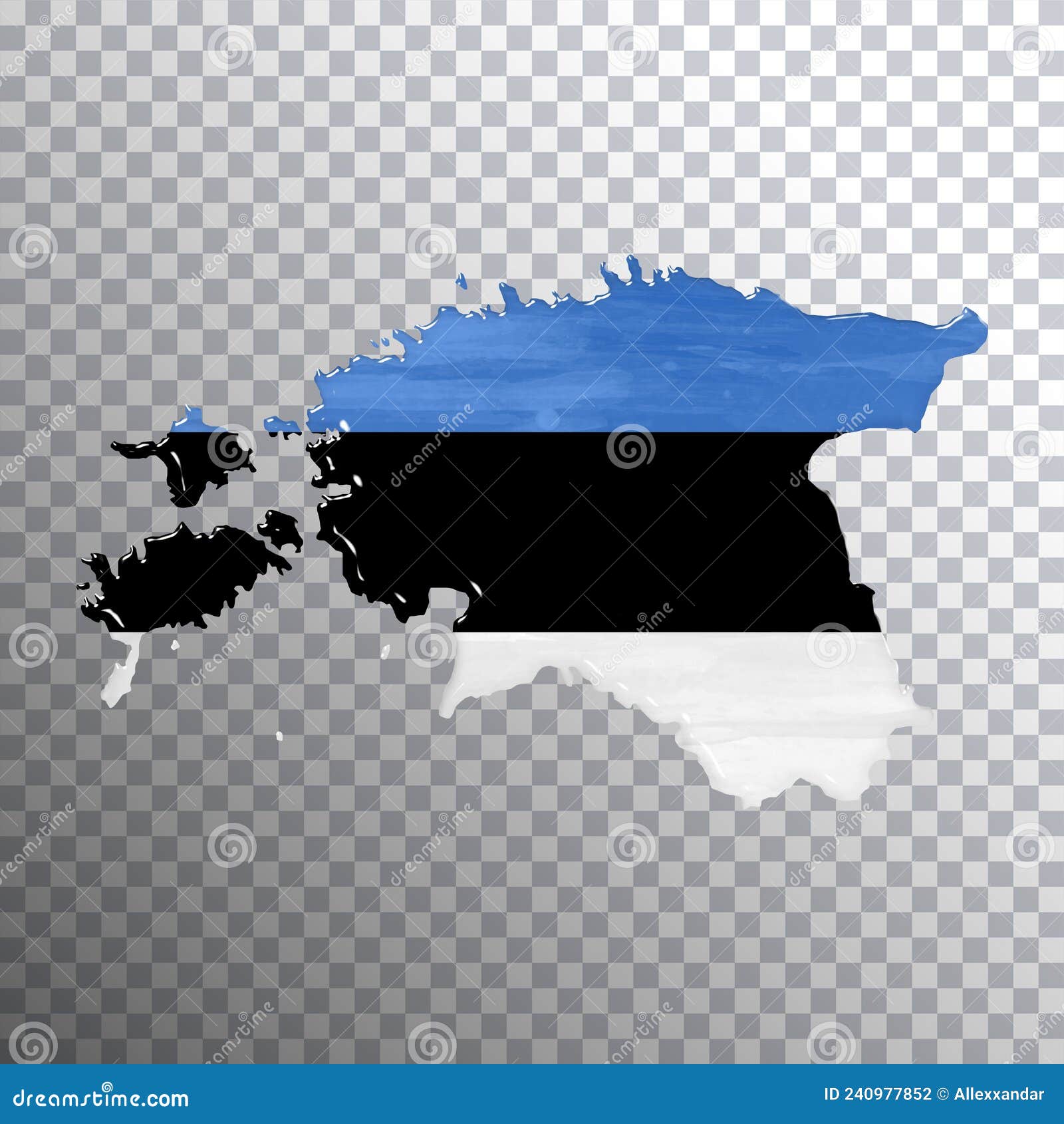 Estonia Flag and Map, Transparent Background Stock Illustration ...