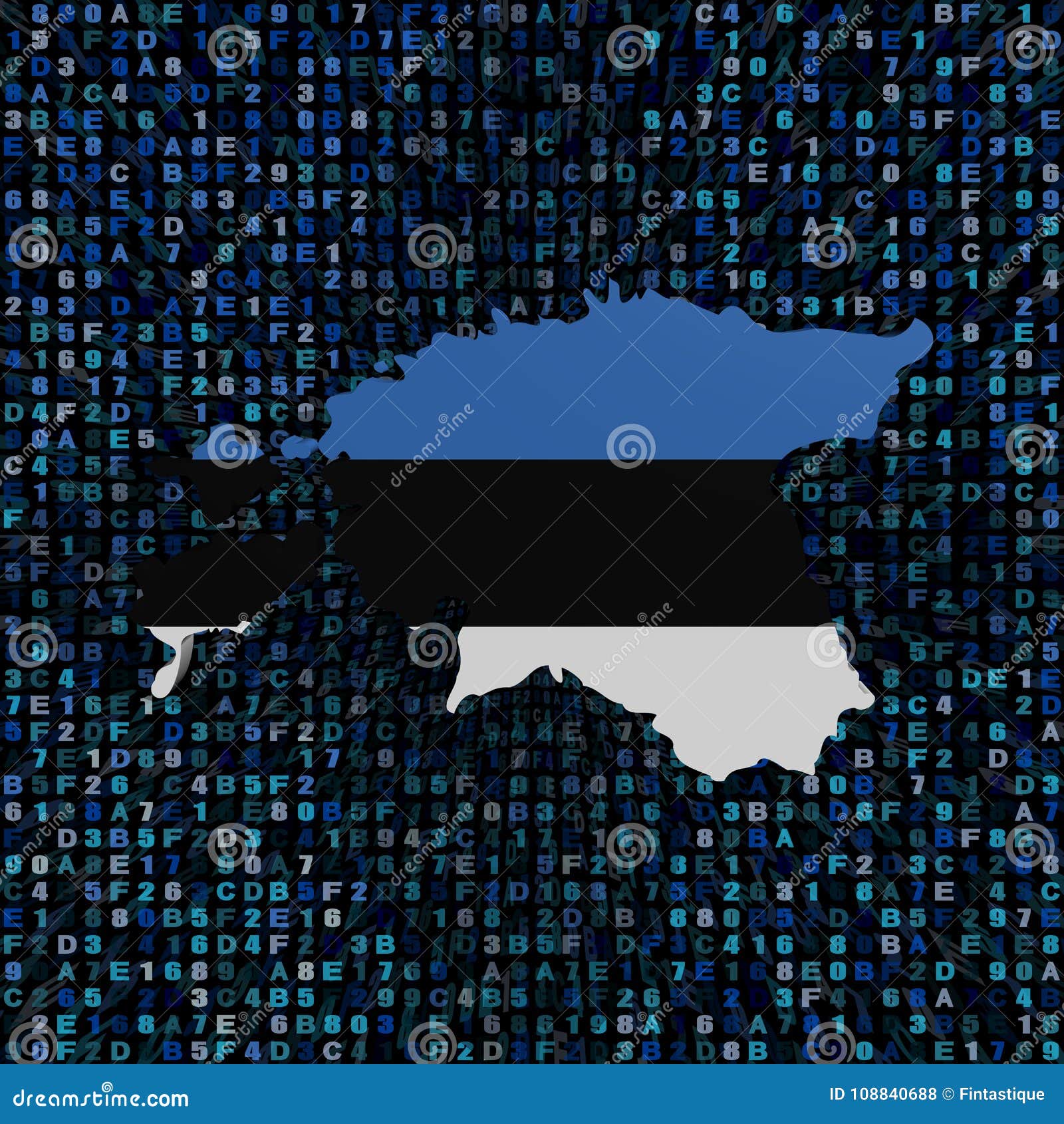 Estonia Map Flag on Hex Code Illustration Stock Illustration ...