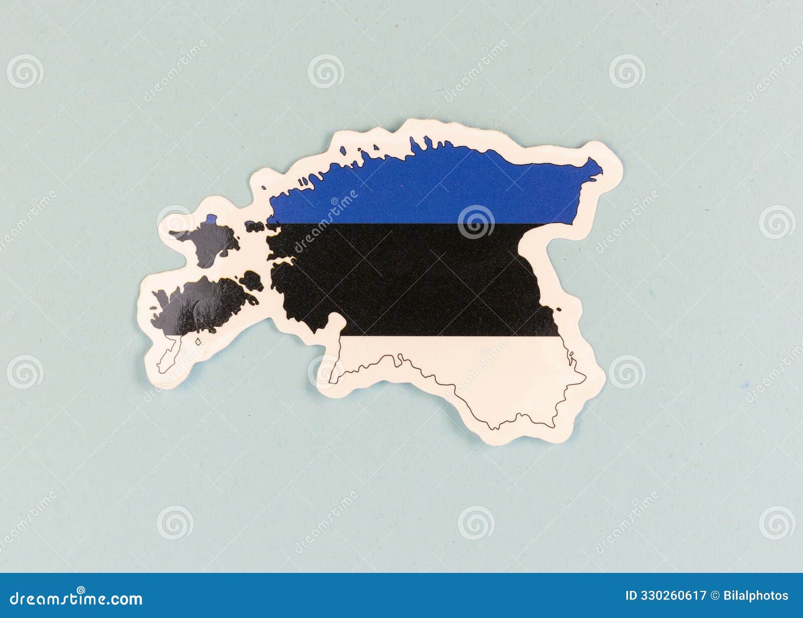 Estonia Map Sticker on Light Blue Background Stock Image - Image of ...