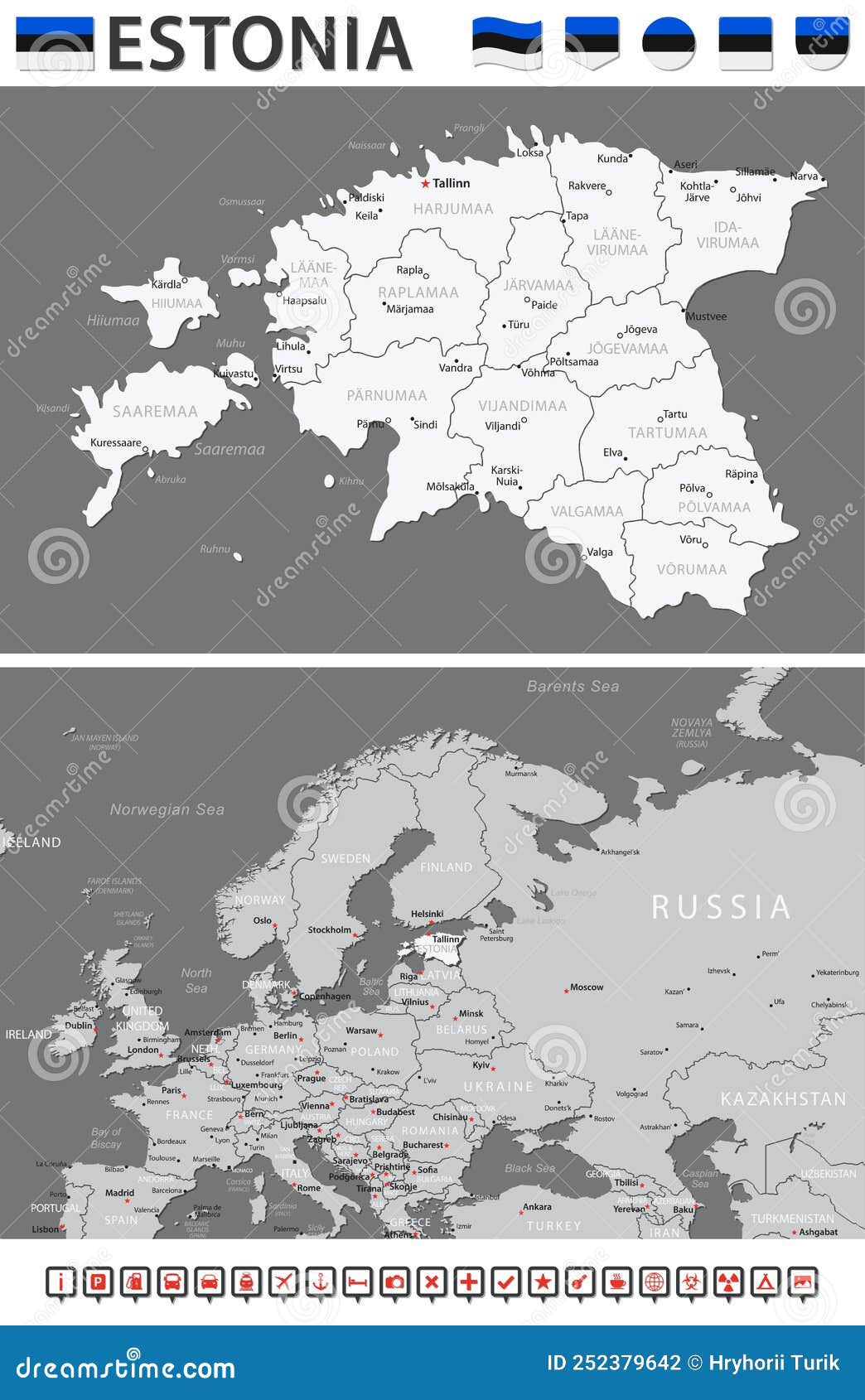 Estonia Map - Vector Infographic Set Stock Illustration - Illustration ...