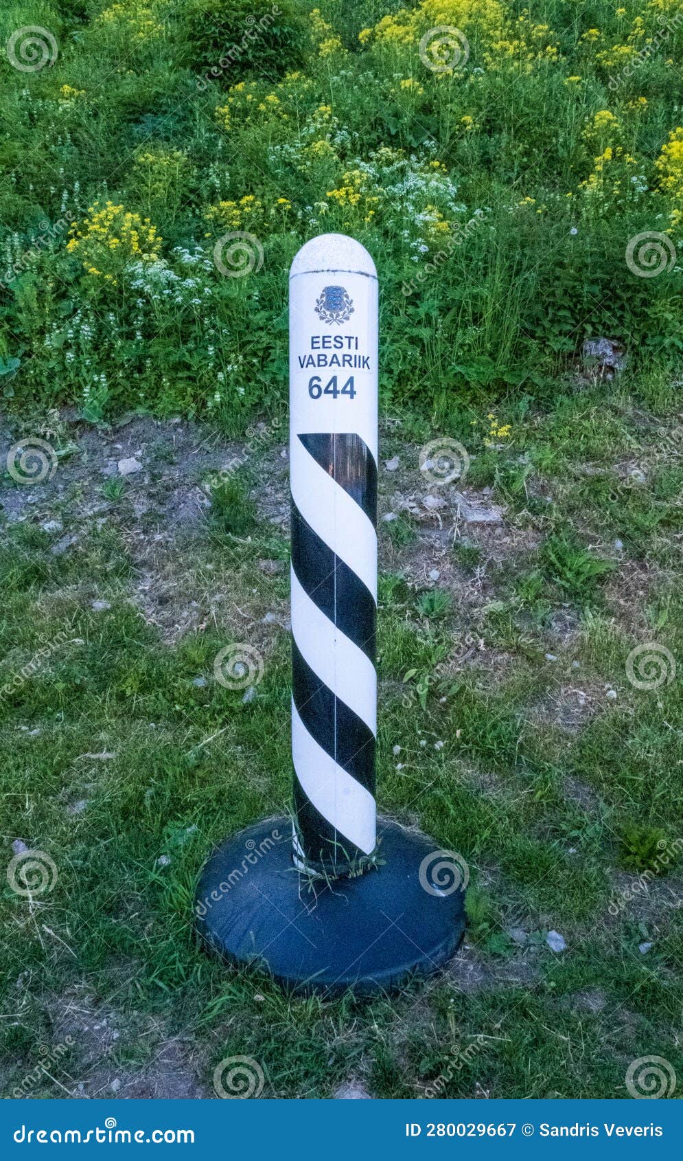 Estonian Border Post On The Border With Russia. Night Photo. The Post ...