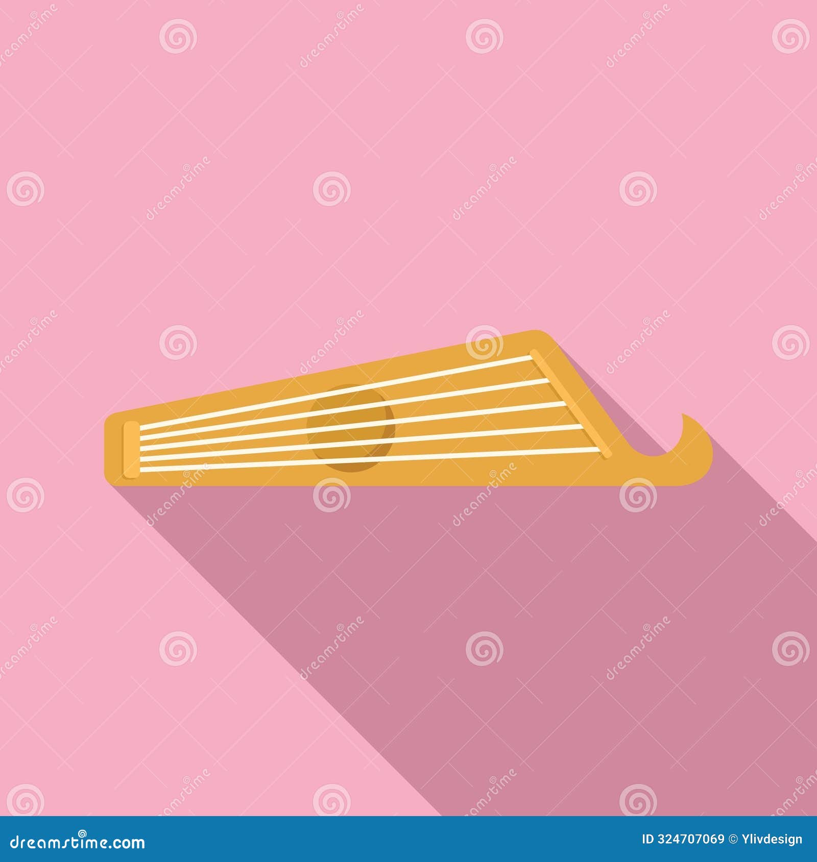 Estonian Kantele String Instrument Lying Horizontally on Pink ...