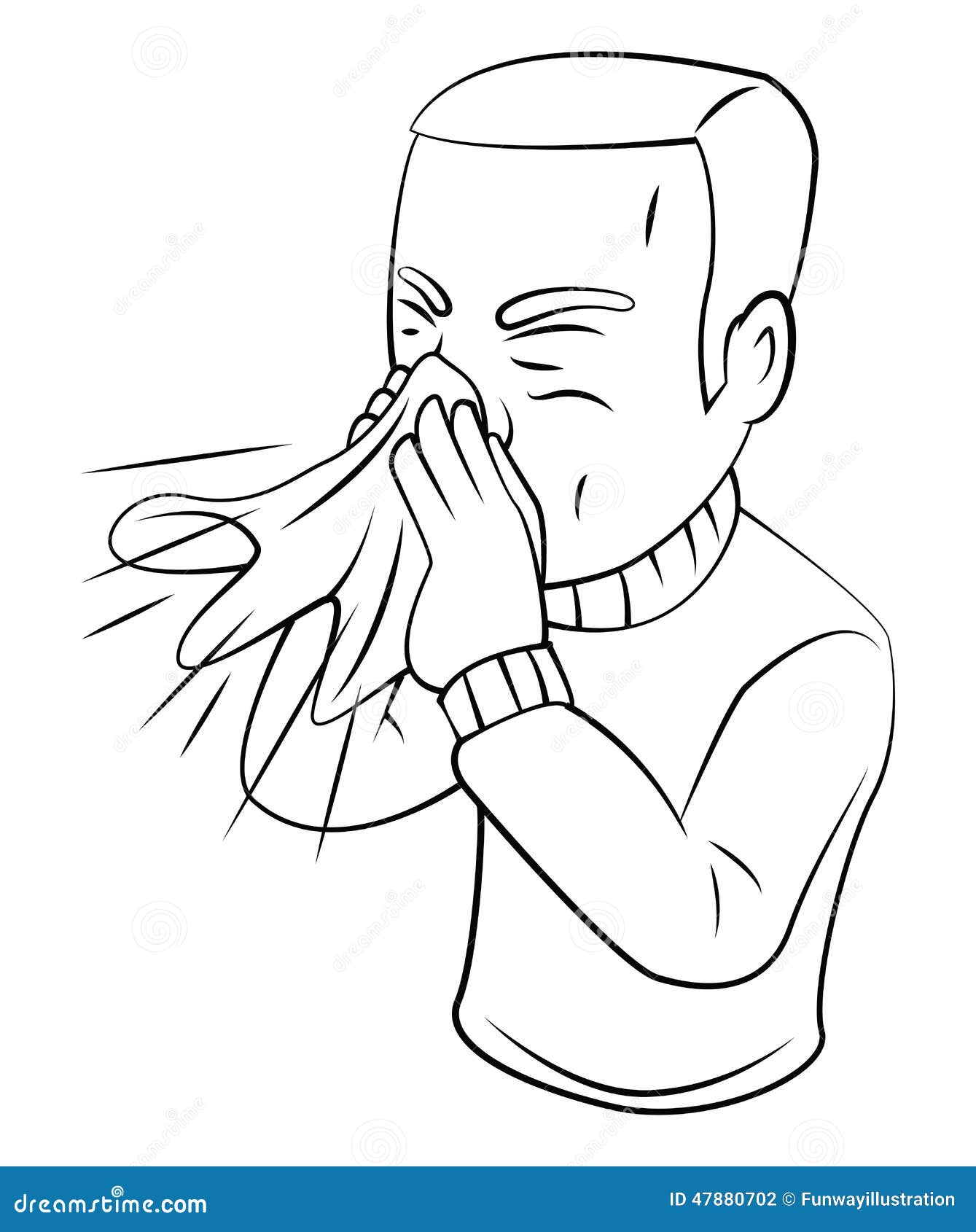 Estornudo ilustración del vector. Ilustración de catarro - 47880702