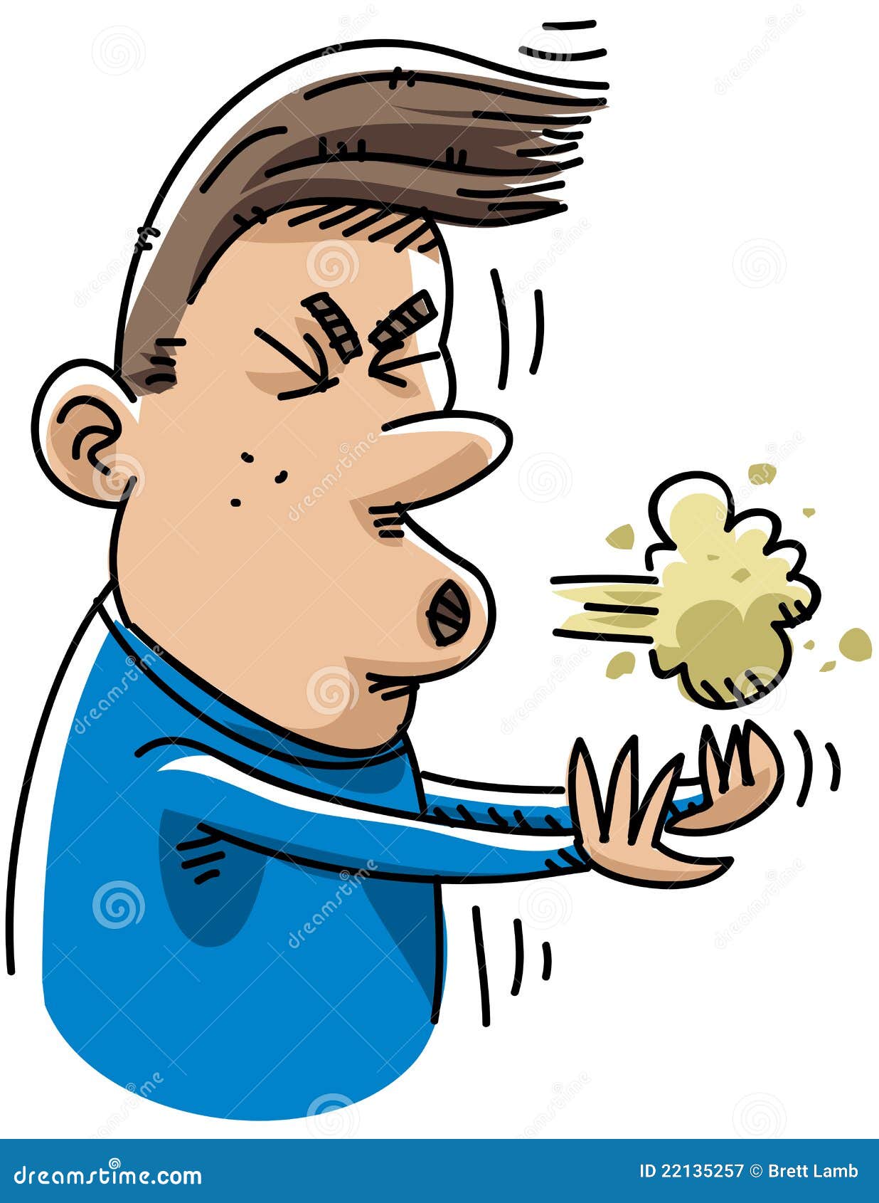 Estornudo de la historieta stock de ilustración. Ilustración de niebla ...