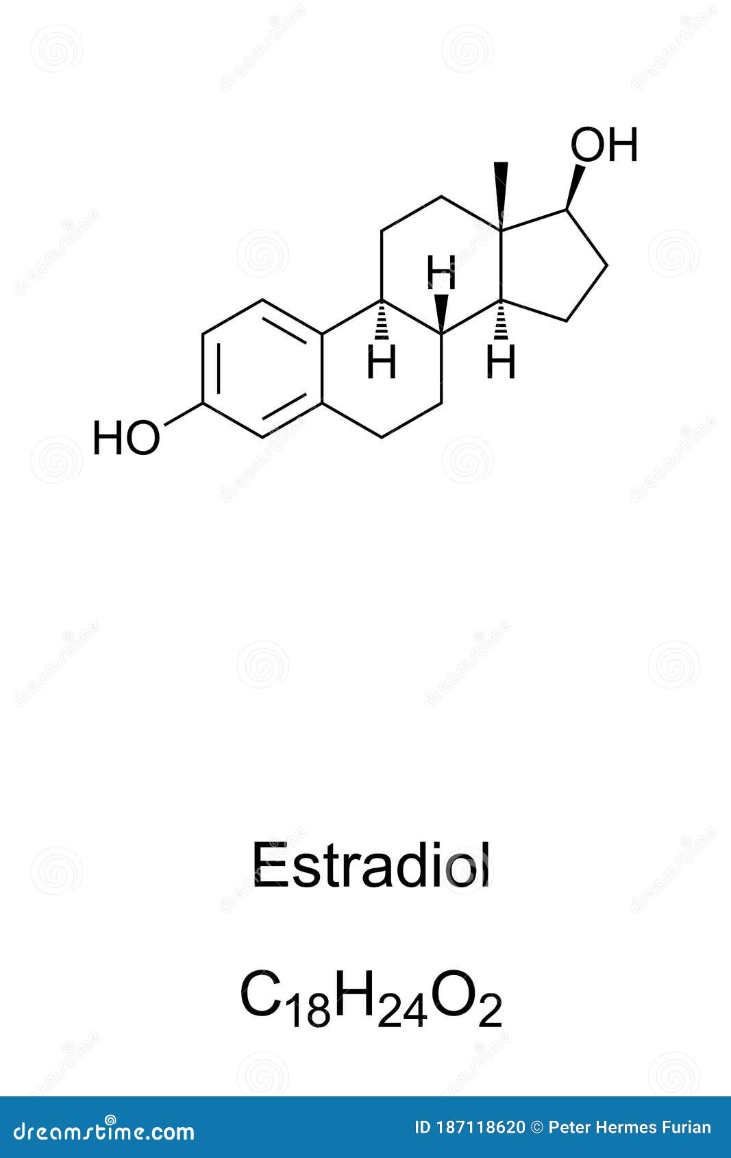 Estradiol, Oestradiol. Skeletal and Structural Formula Stock Vector ...