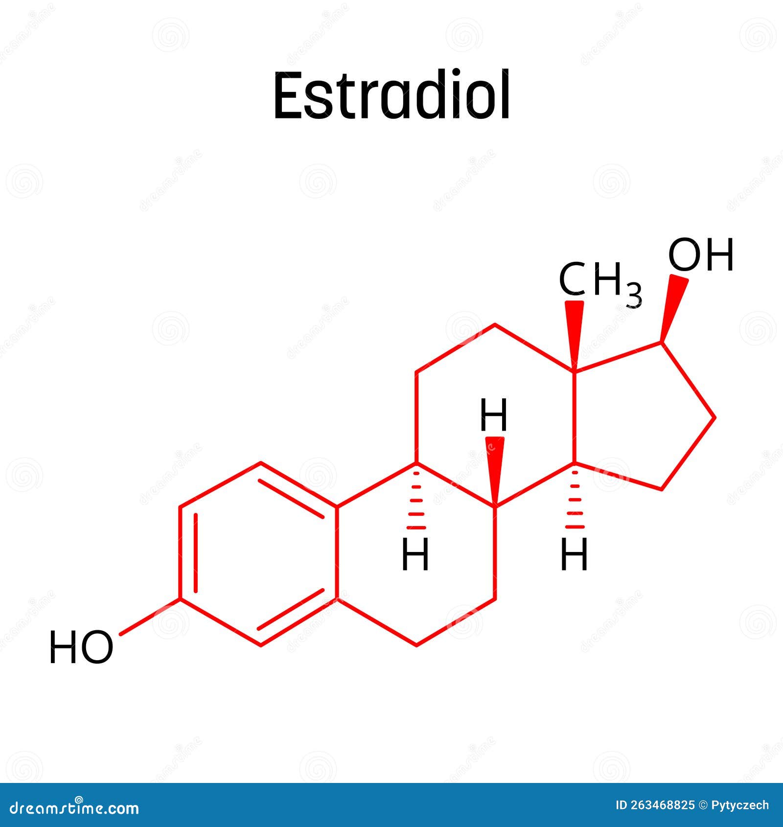 Estradiol Structural Formula Of Molecular Structure Royalty-Free Stock ...