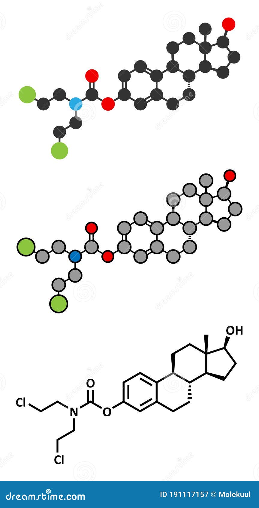 Estramustine Prostate Cancer Chemotherapy Drug Molecule. Stock Vector ...