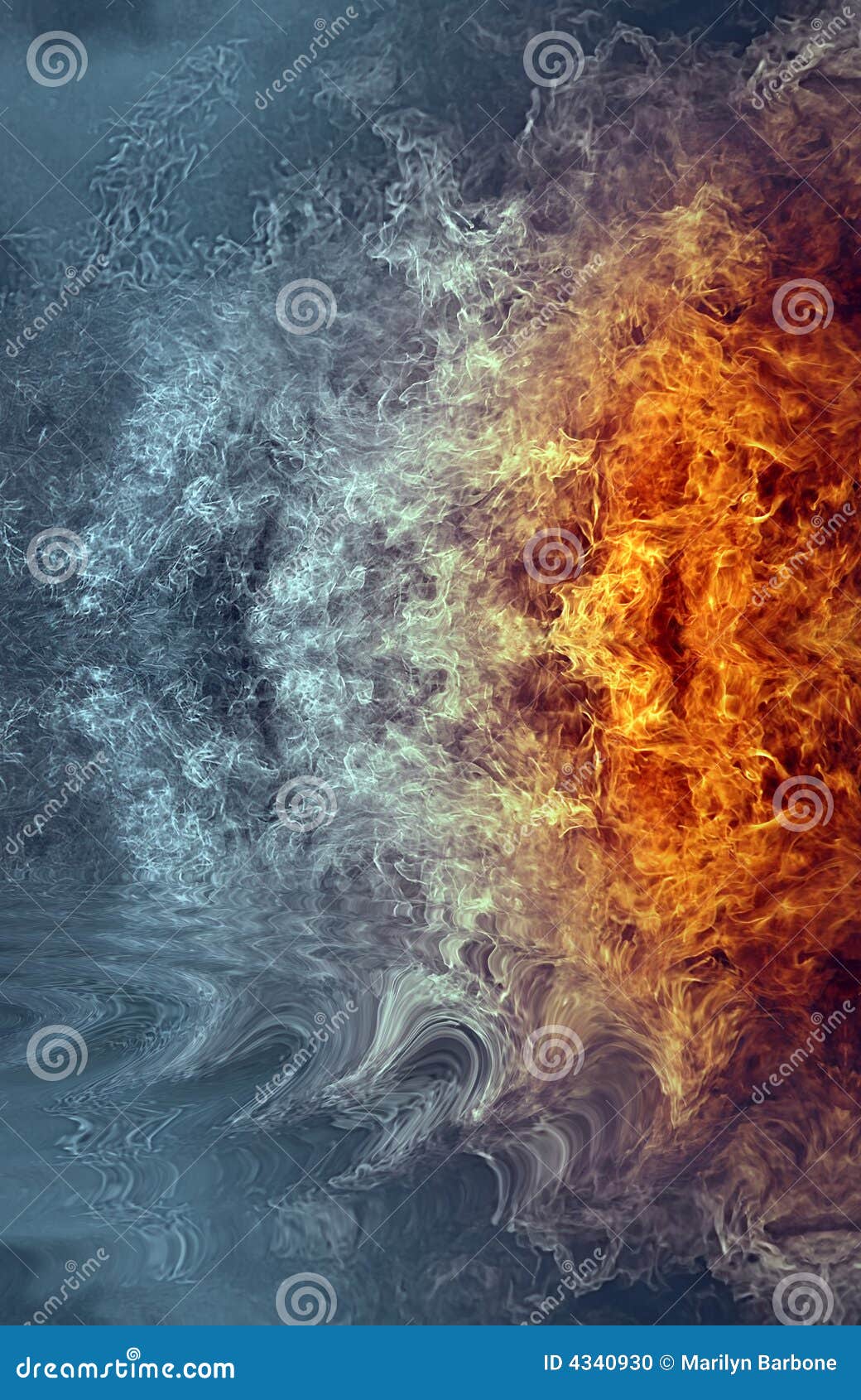 Estratto Dell'acqua E Del Fuoco Illustrazione di Stock - Illustrazione ...