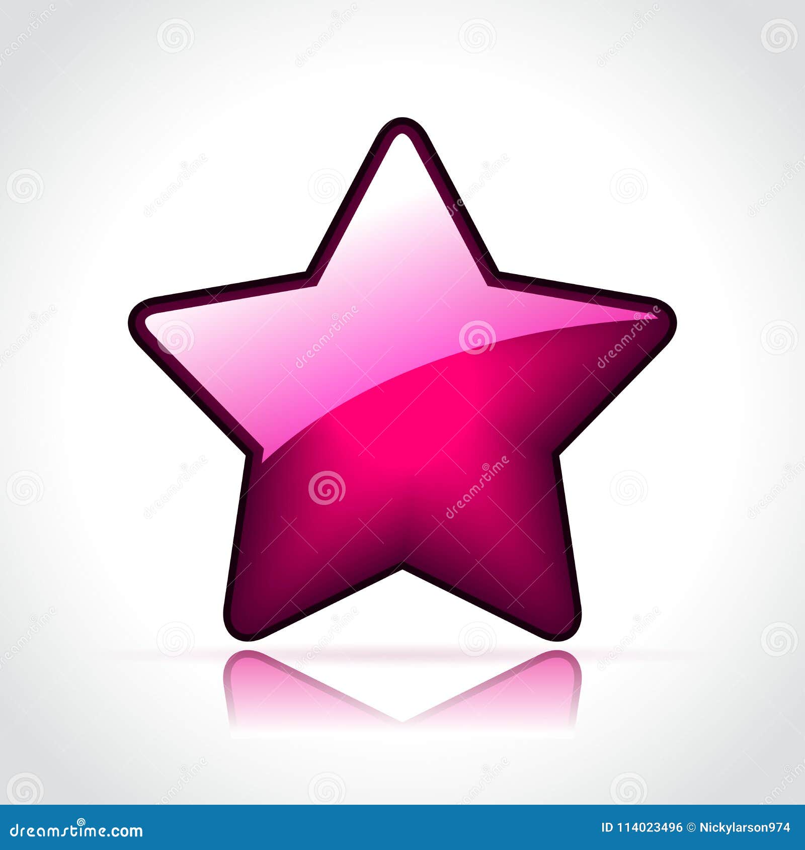 Estrela Cor-de-rosa No Fundo Branco Ilustração do Vetor - Ilustração de ...