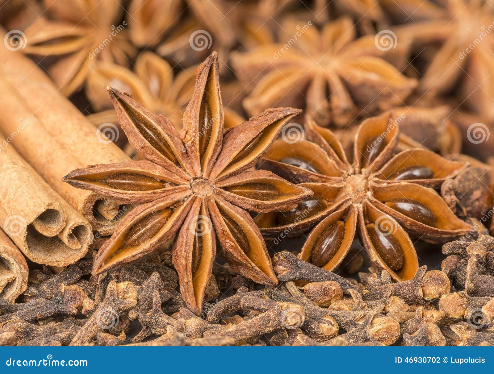 Estrelas Do Anis, Cravos-da-índia E Doentes Da Canela Foto de Stock ...