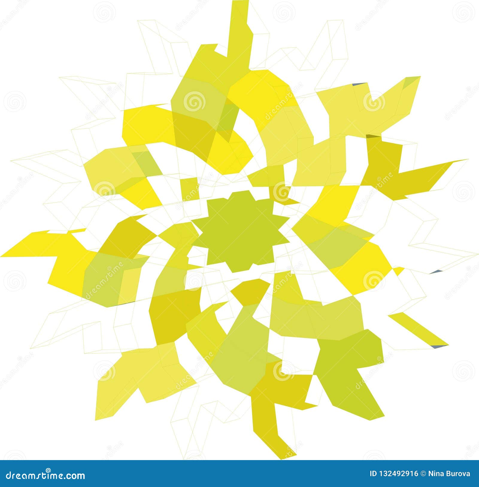 Estrella Amarilla Angular Compleja Stock de ilustración - Ilustración ...