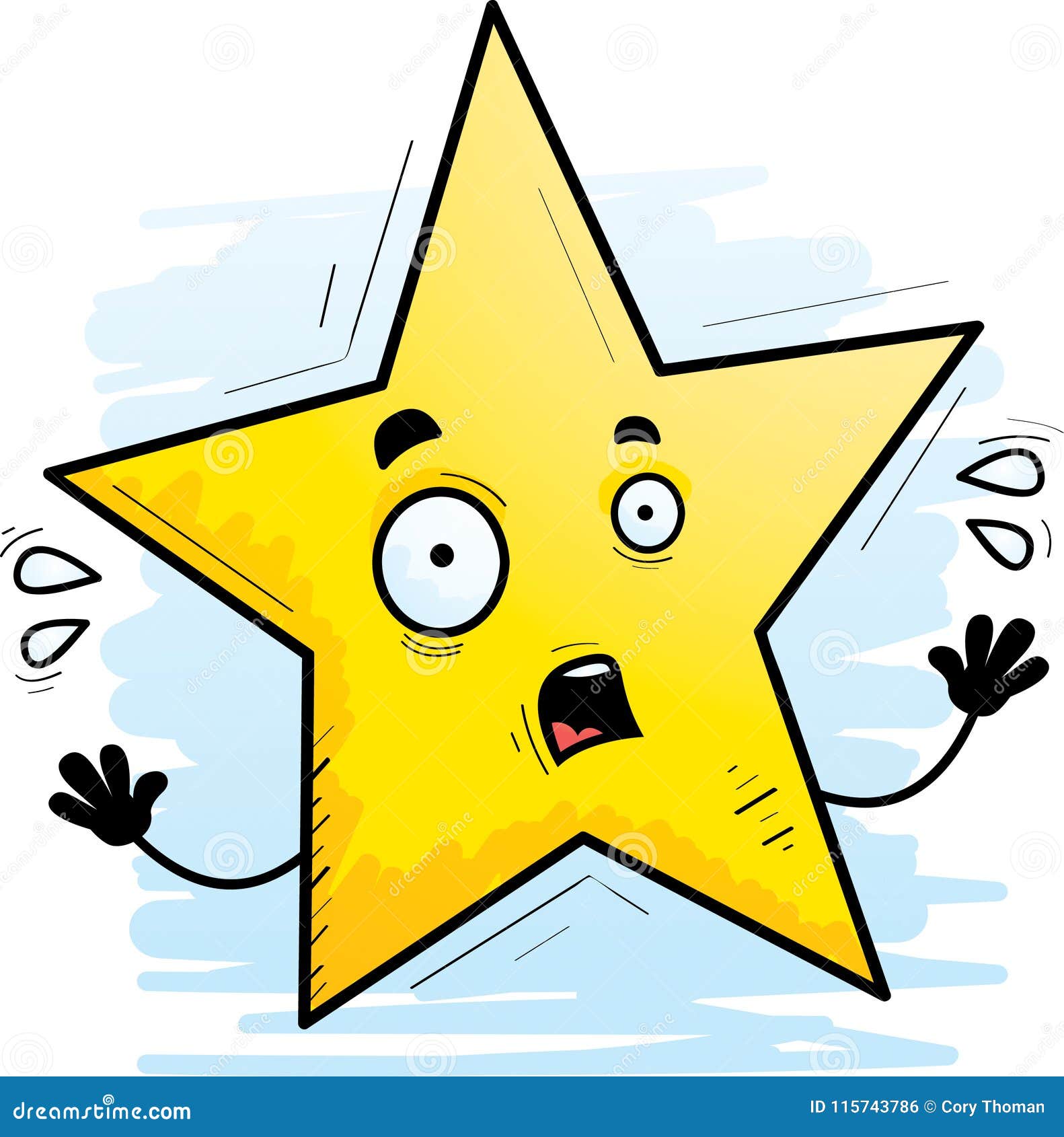 Estrella Asustada De La Historieta Ilustración del Vector - Ilustración ...