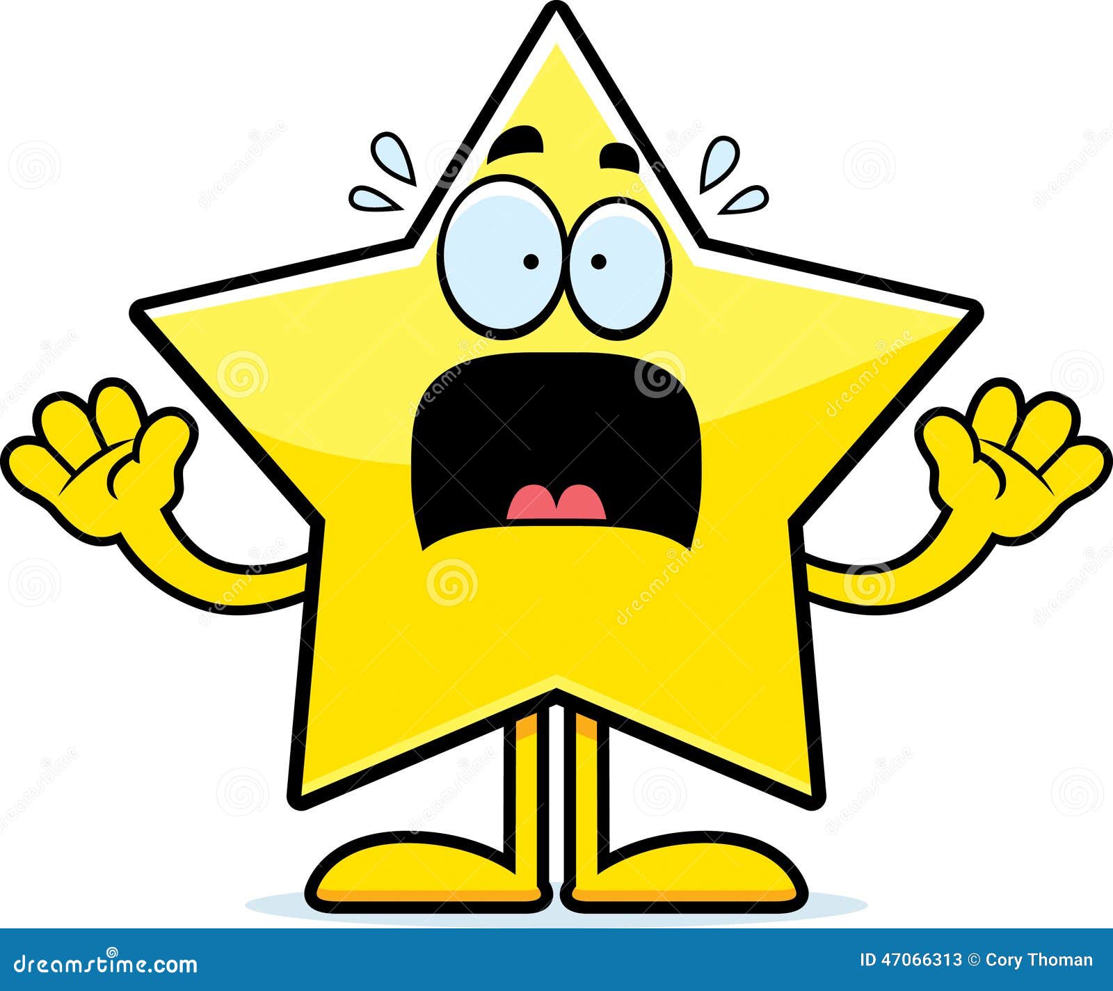 Estrella Asustada De La Historieta Ilustración del Vector - Ilustración ...