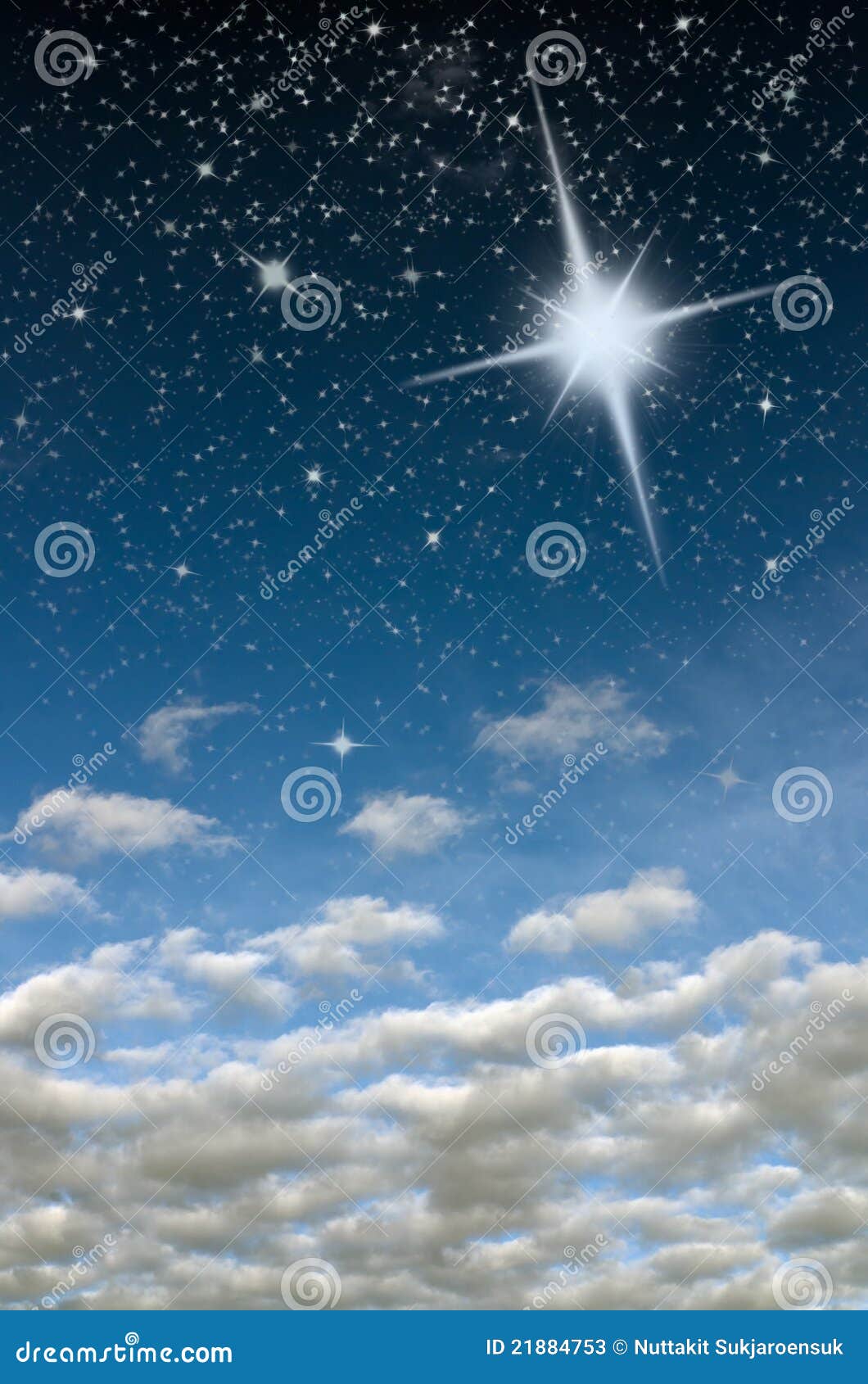 Estrella Brillante En Cielo Azul Stock de ilustración - Ilustración de ...