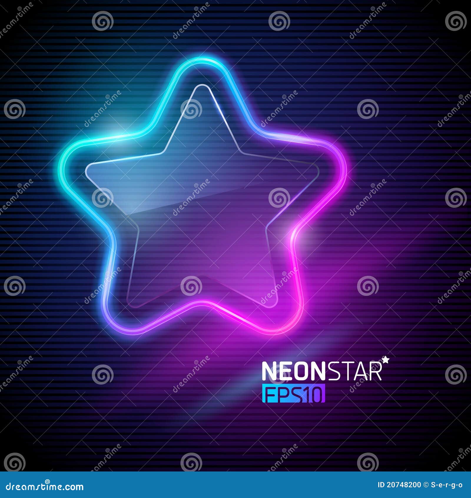 Estrella colorida de neón ilustración del vector. Ilustración de ...