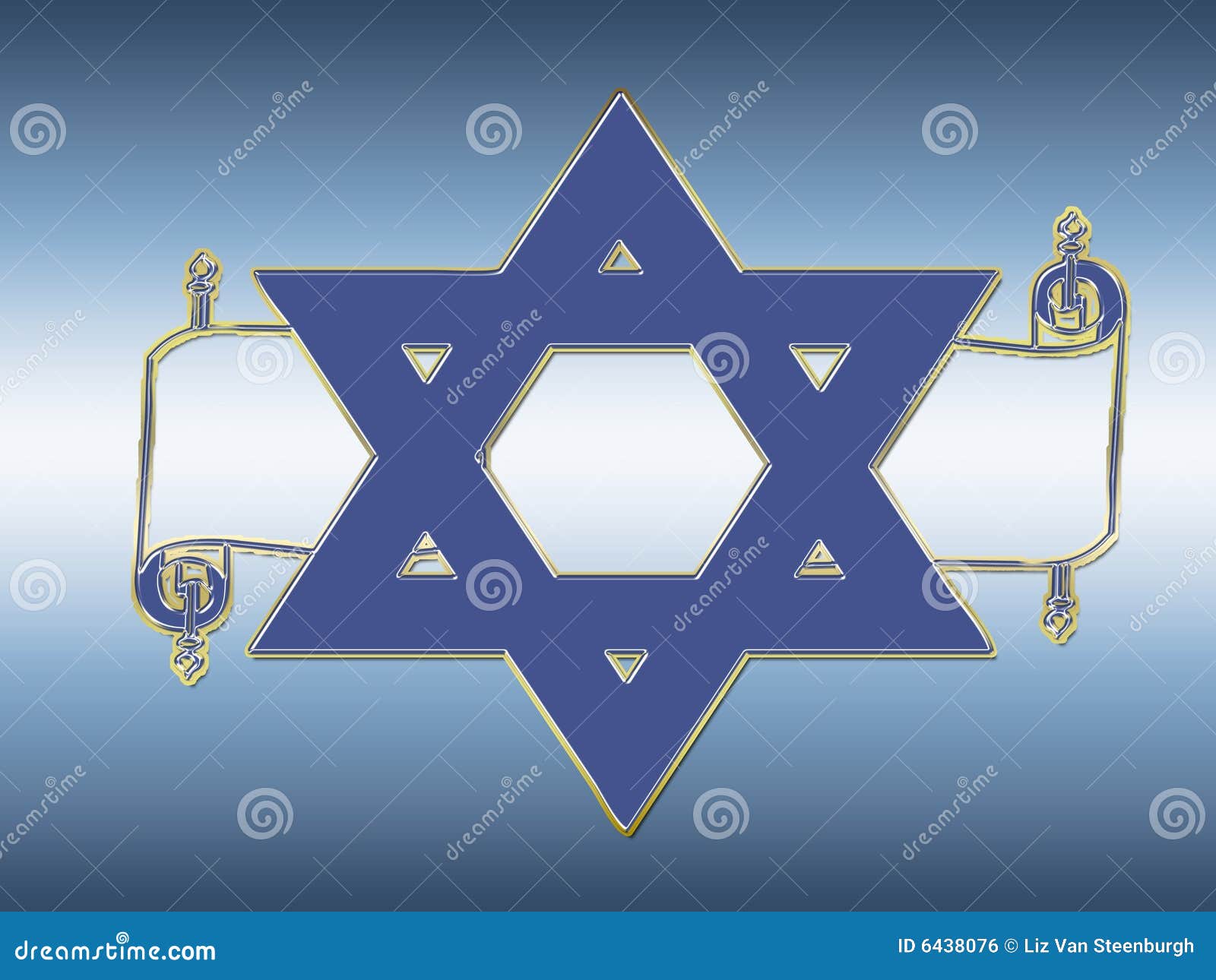 Estrella de David stock de ilustración. Ilustración de azul - 6438076